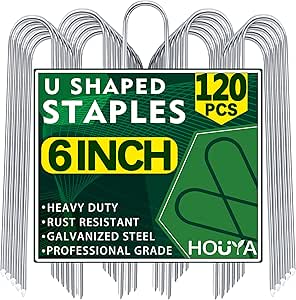 Amazon.com : HOUYA U Shaped Garden Stakes 6 Inch 120 Pack Drip ...