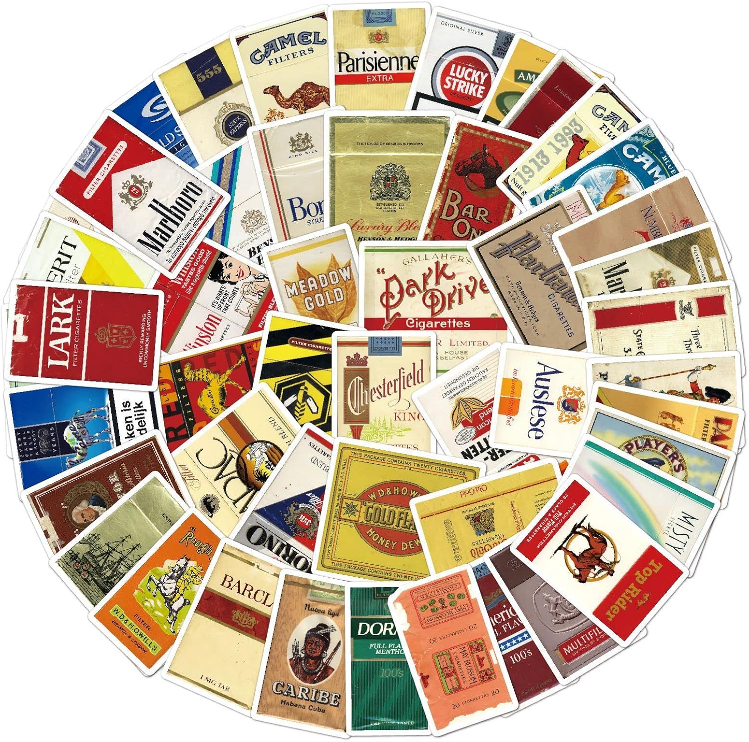 LZLPACKING 50 Pcs Vinyl Cigarette Cases Stickers Waterproof Cigarette ...