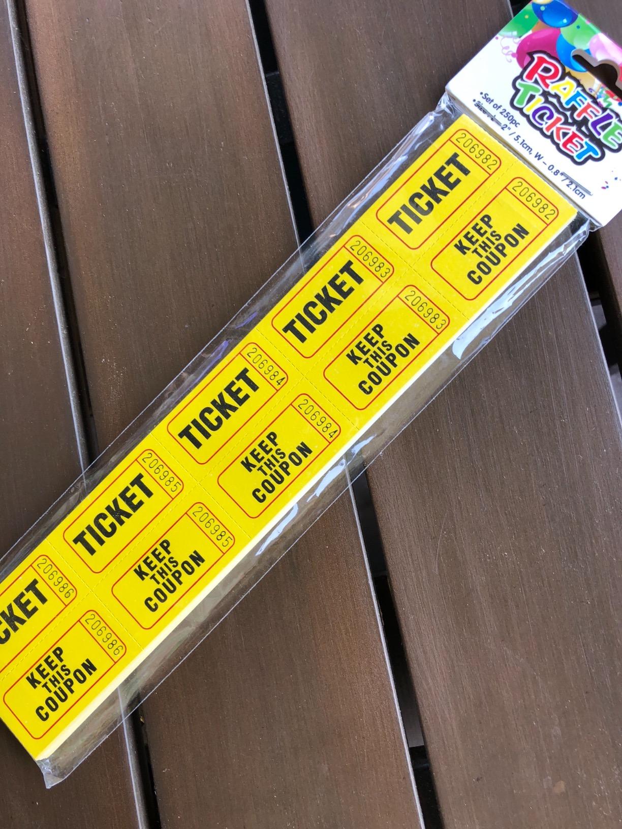 Amazon.com : Yellow Raffle Tickets 250 Count Prefolded - Made in USA ...