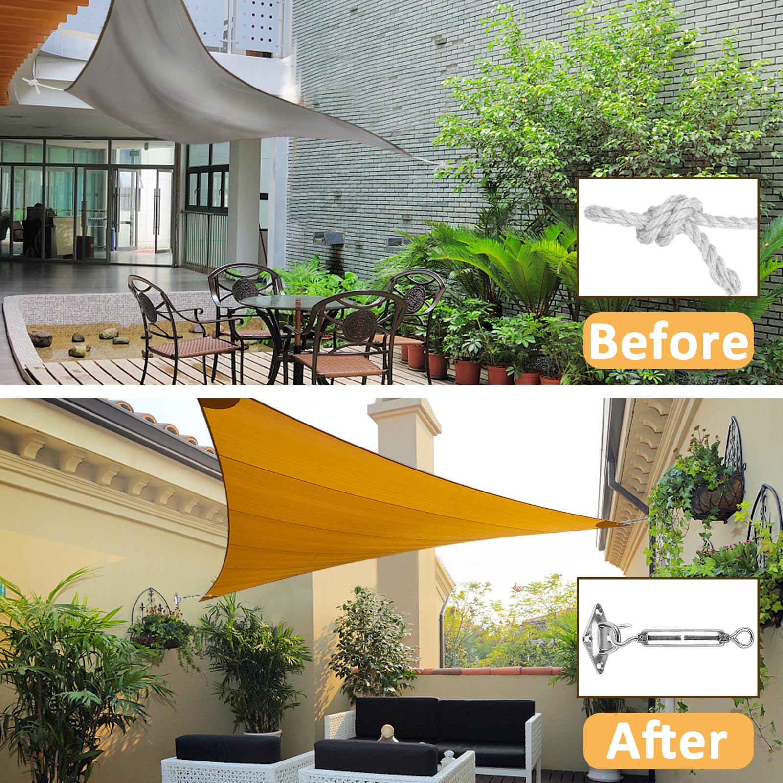 Snapklik.com : 40Pcs Sun Shade Hardware Kit - Retractable 4.5 To 6.5 ...