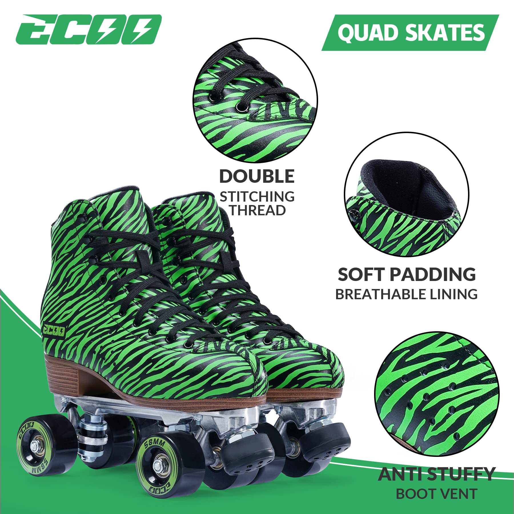 Snapklik.com : Roller Skate For Women And Girls, 2 Layer Microfiber PU ...