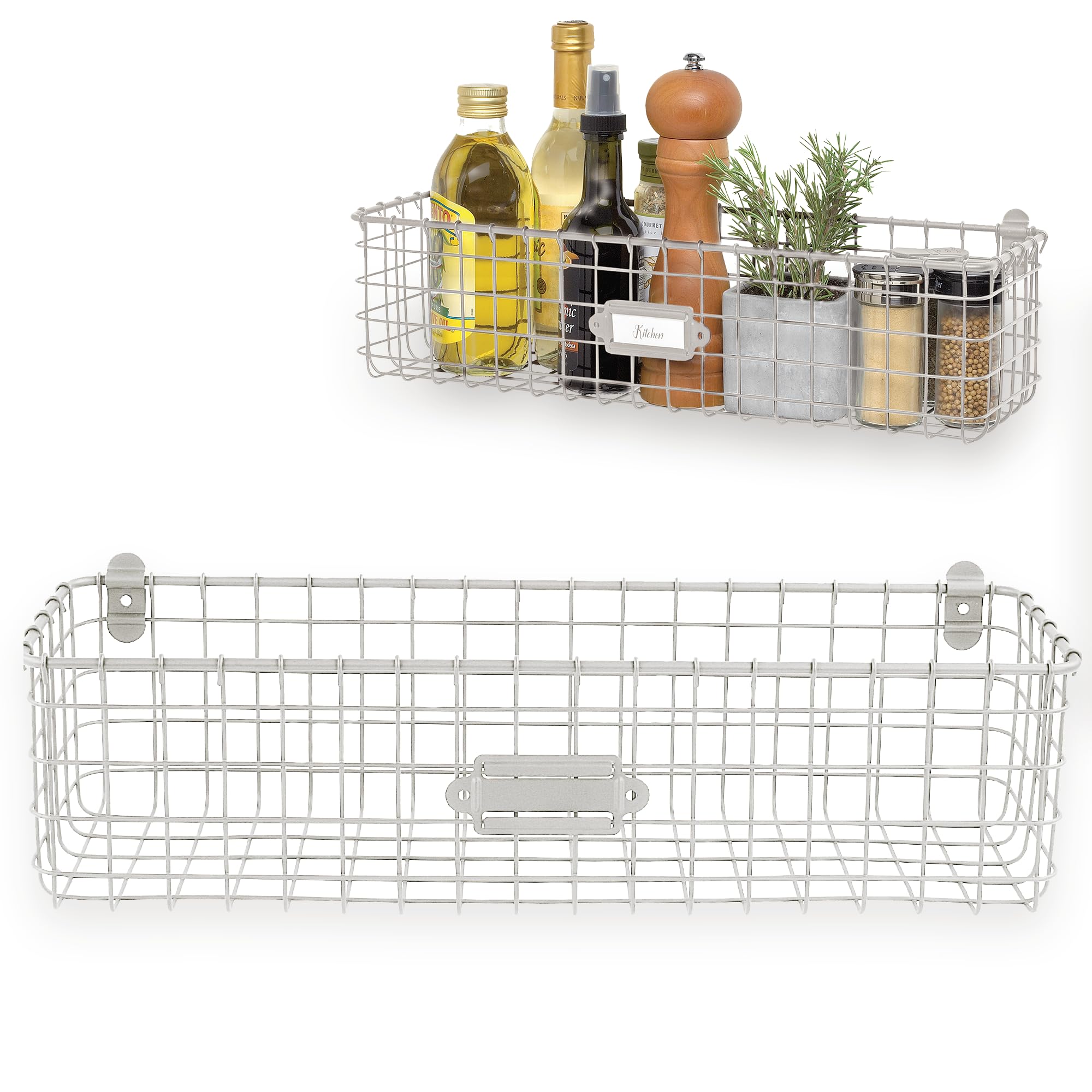 Amazon.com - Spectrum Wall Mount Wire Basket for Organizing with Label ...