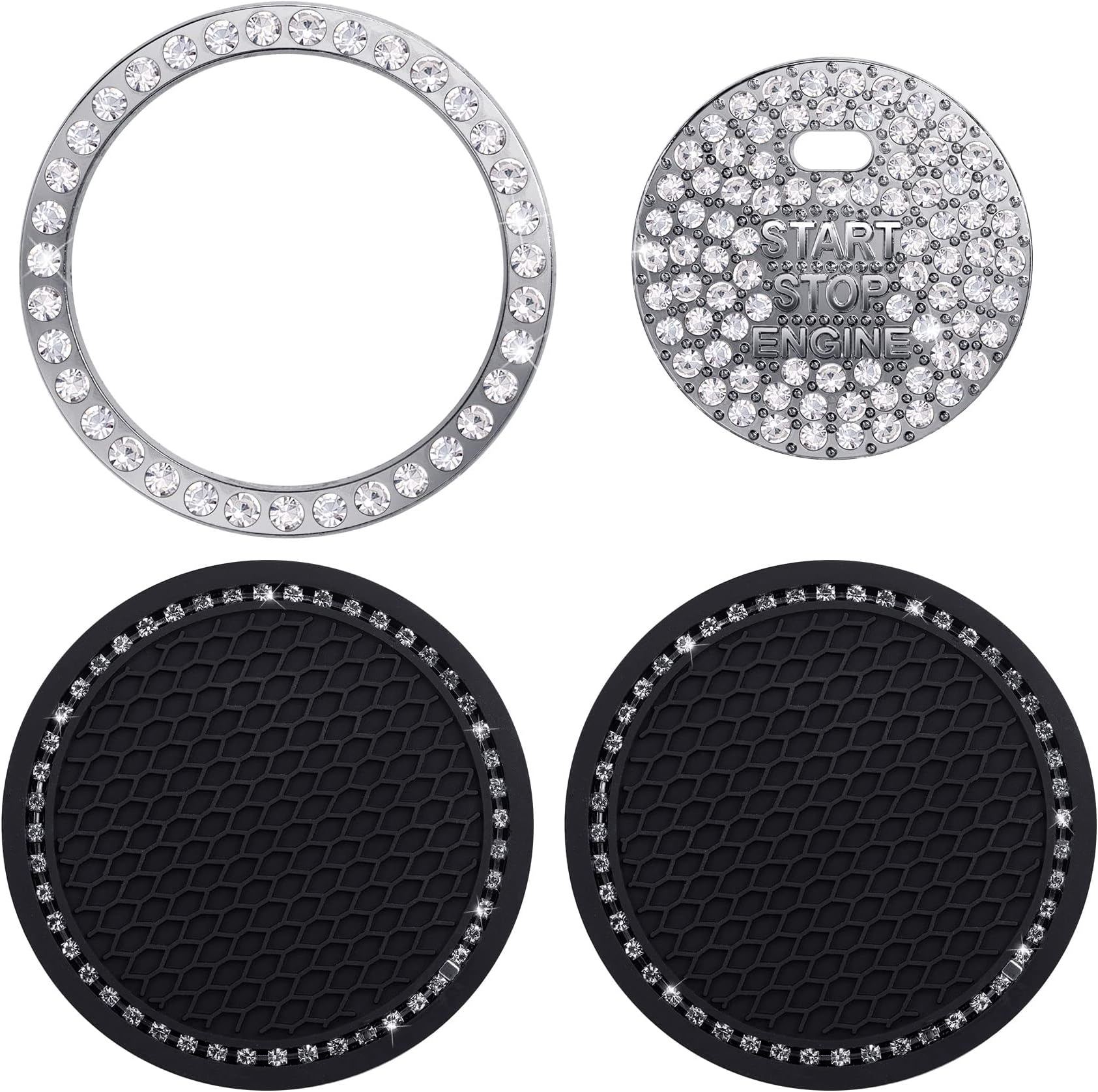 Amazon.com: Sylvil Bling Car Push Start Button Sticker, Sparkling ...