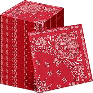 Amazon.com: Teling 2 Ply Western Party Bandana Napkins Disposable ...
