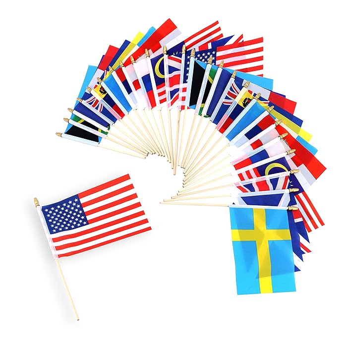 Buy 200 Countries Wood Flags,Sports Flags International Stick Small ...