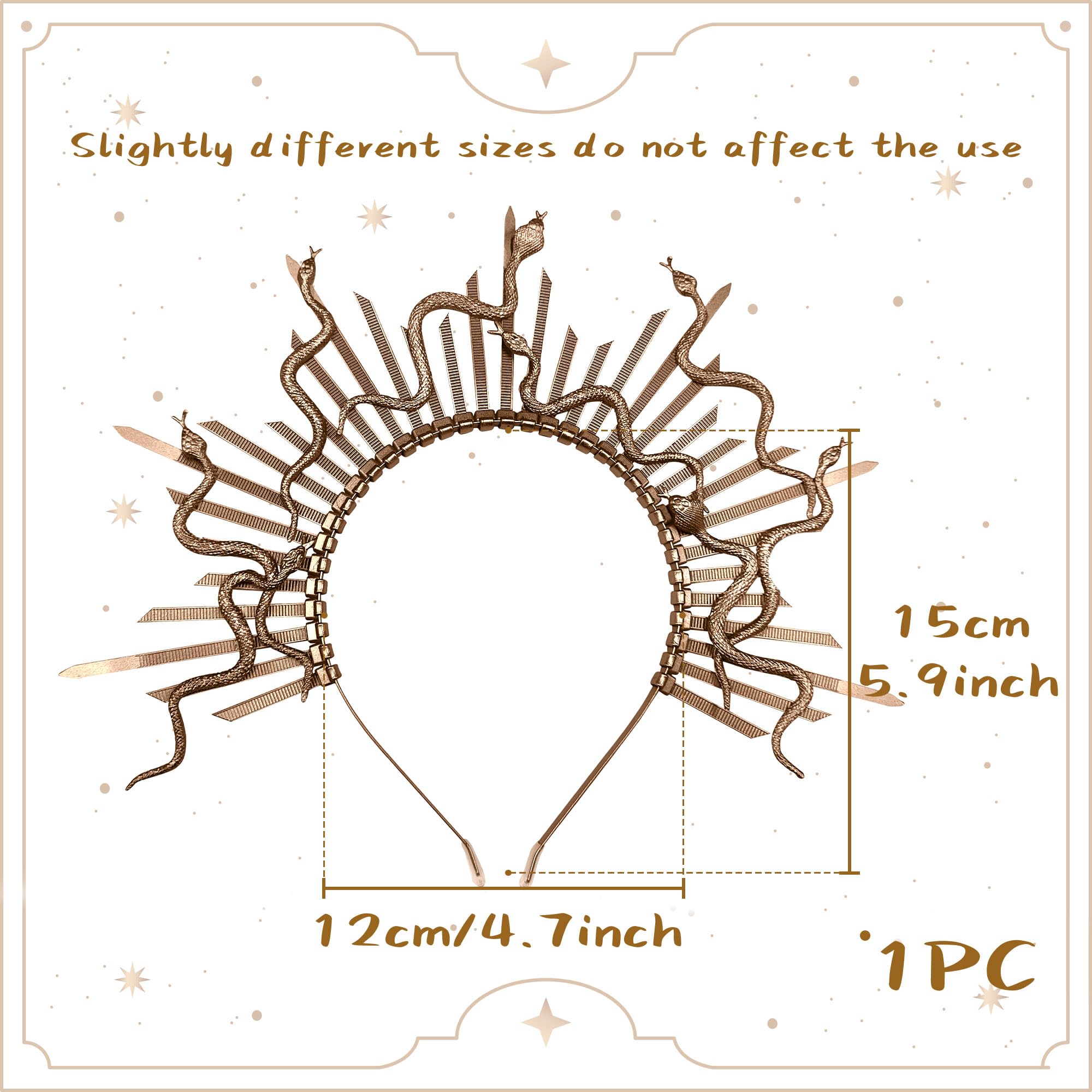 Snapklik.com : Vintage Medusa Headband Medusa Headdress Medusa Crown Of ...