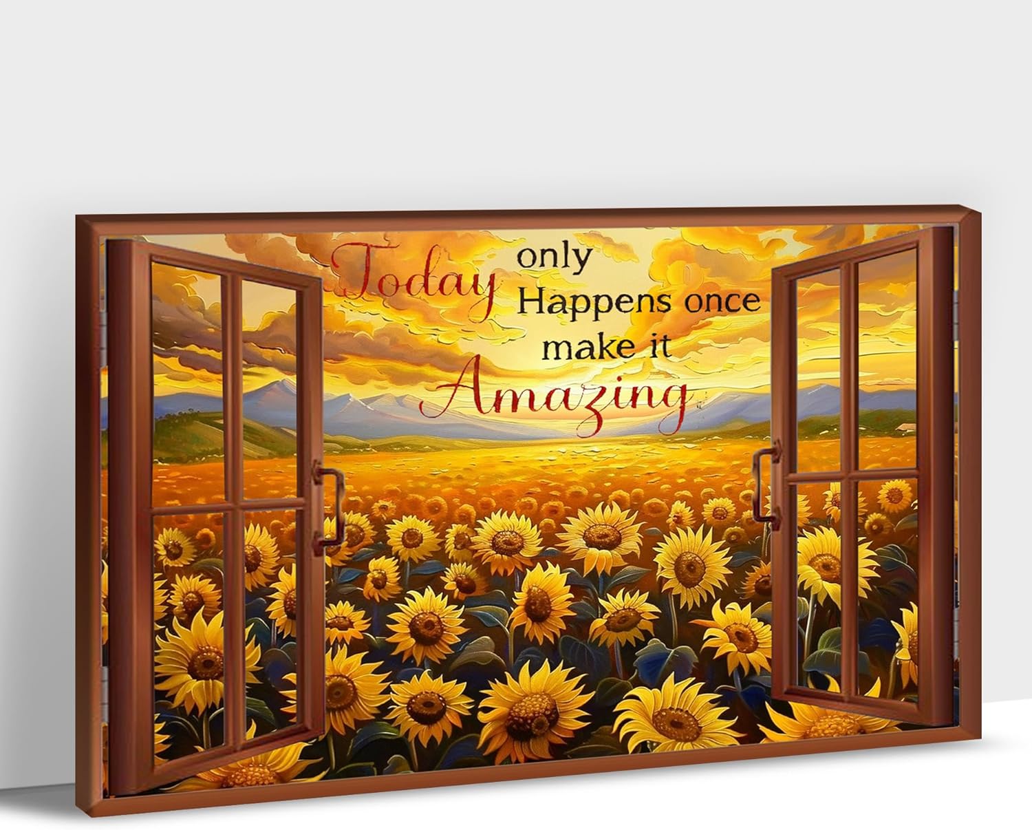 Amazon.com: BUTURCAR Fall Sunflower Canvas Wall Art Decor, Modern ...