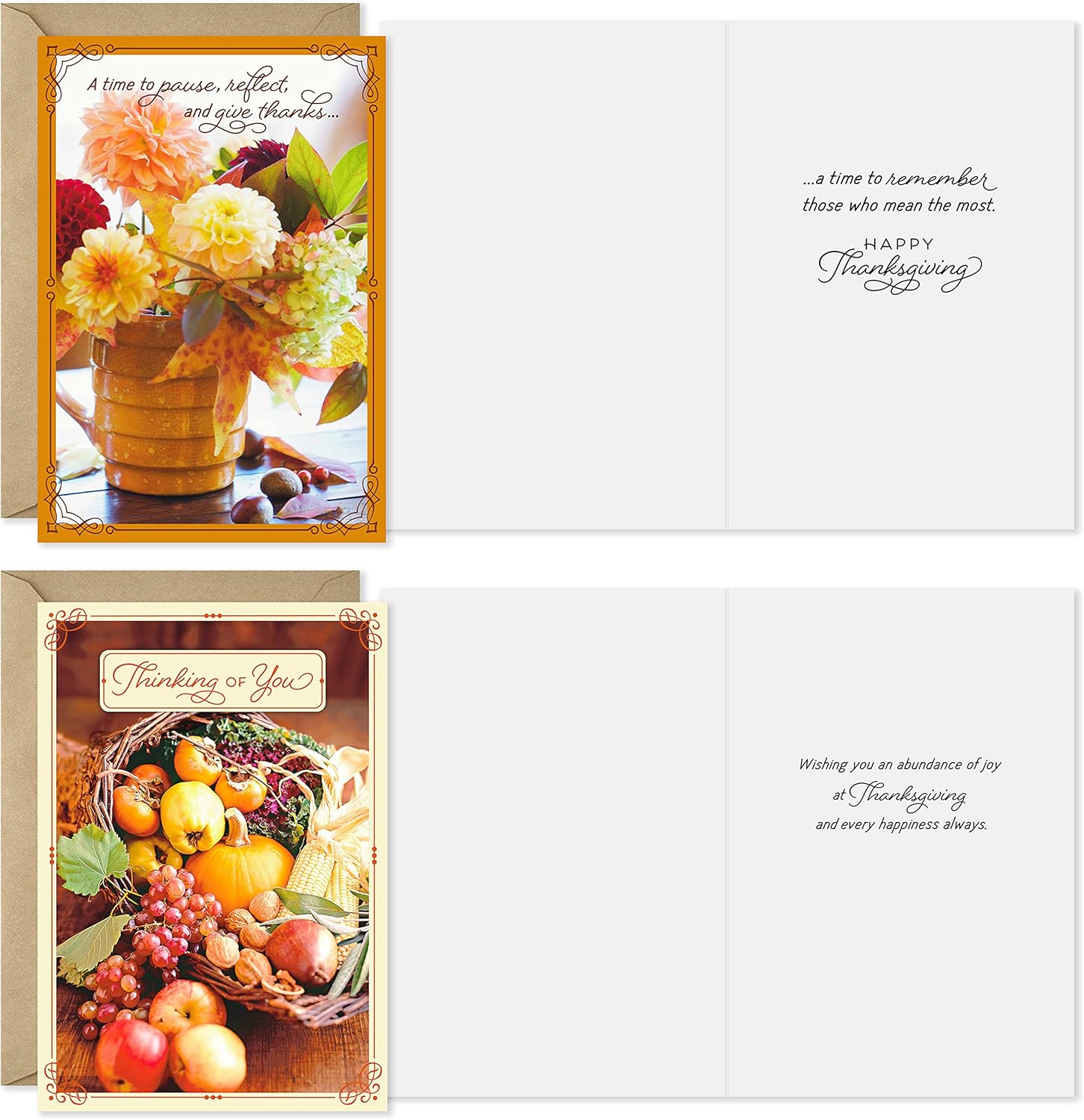 Hallmark Thanksgiving Cards Assortment, Give Thanks (8 Cards with ...