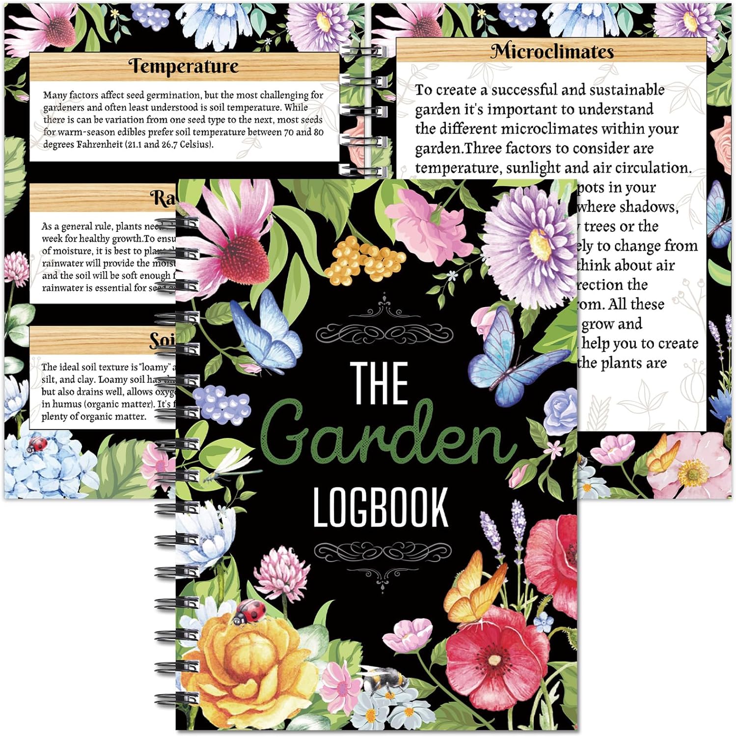 Amazon.com : Harloon Garden Planner and Log Book Floral Garden Journal ...