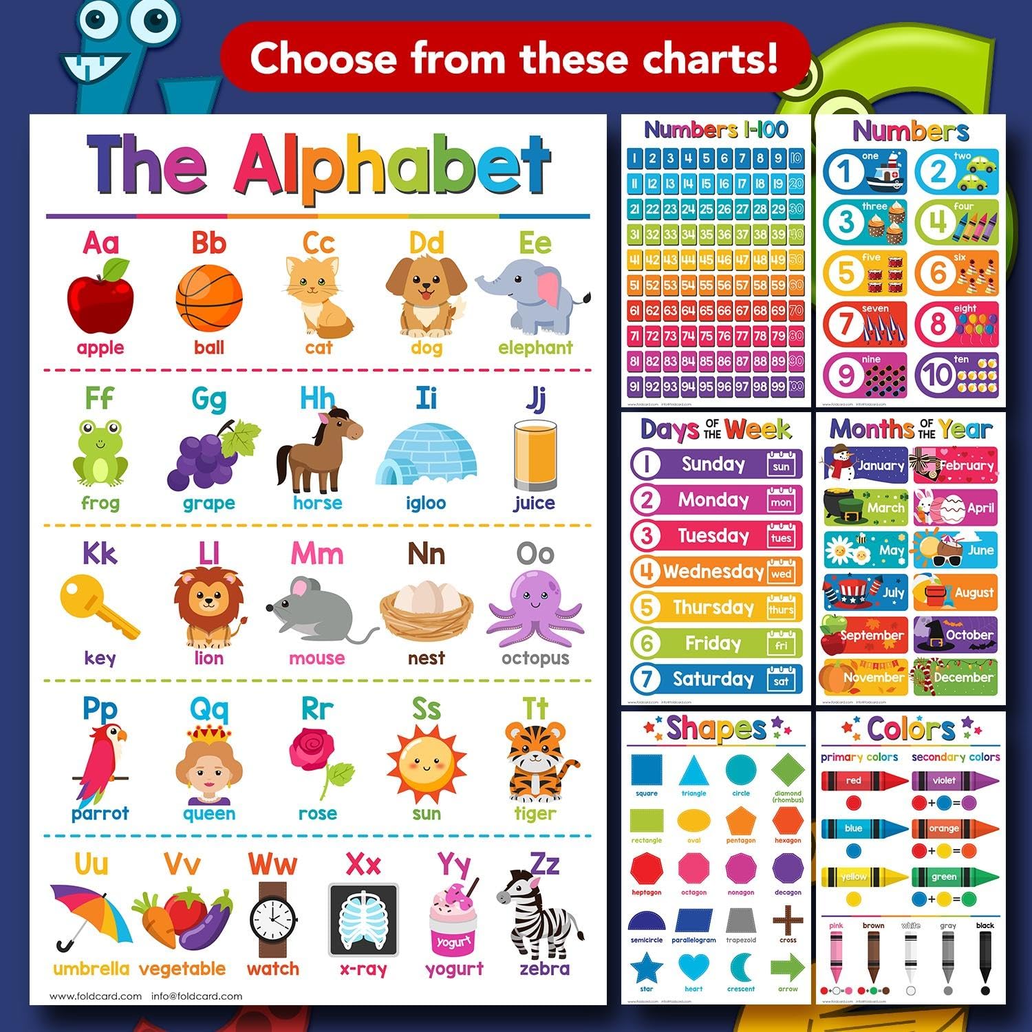 Snapklik.com : Phonics Educational Charts For Preschool To Gradeschool ...