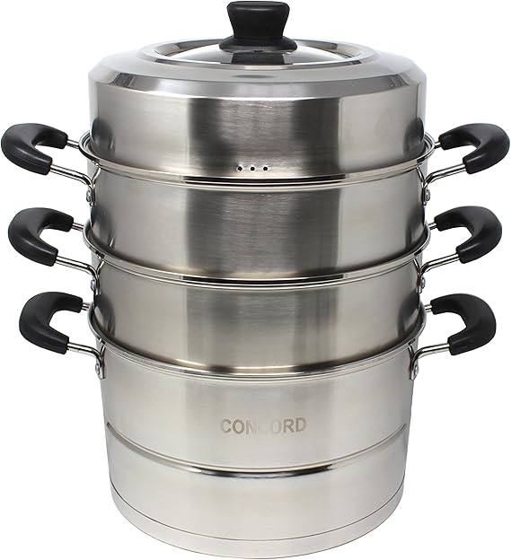 Amazon.com: CONCORD 3 Tier Premium Stainless Steel Steamer Set (32 CM ...