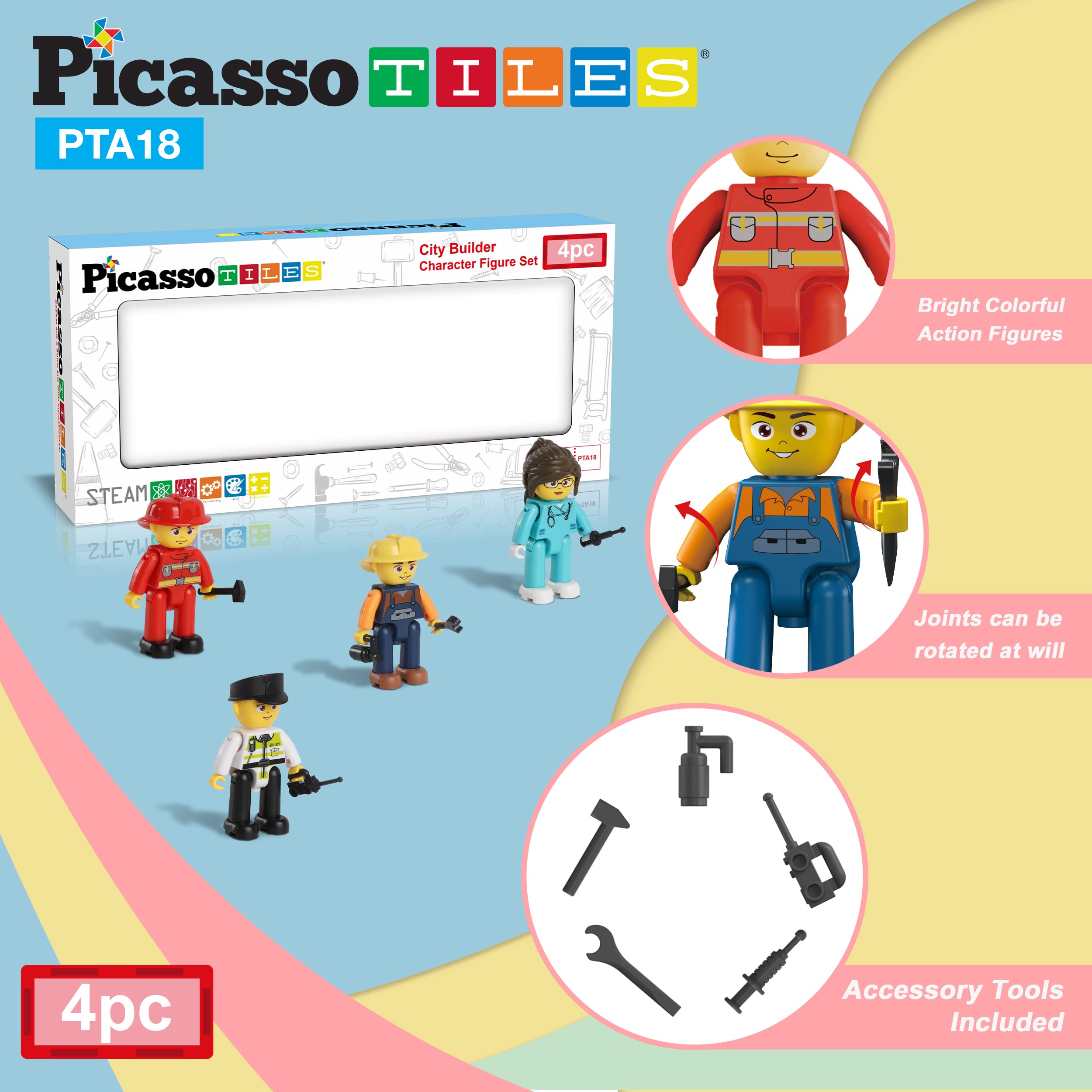Snapklik.com : Picasso Toys Magnetic Action Figures 4 Piece City ...