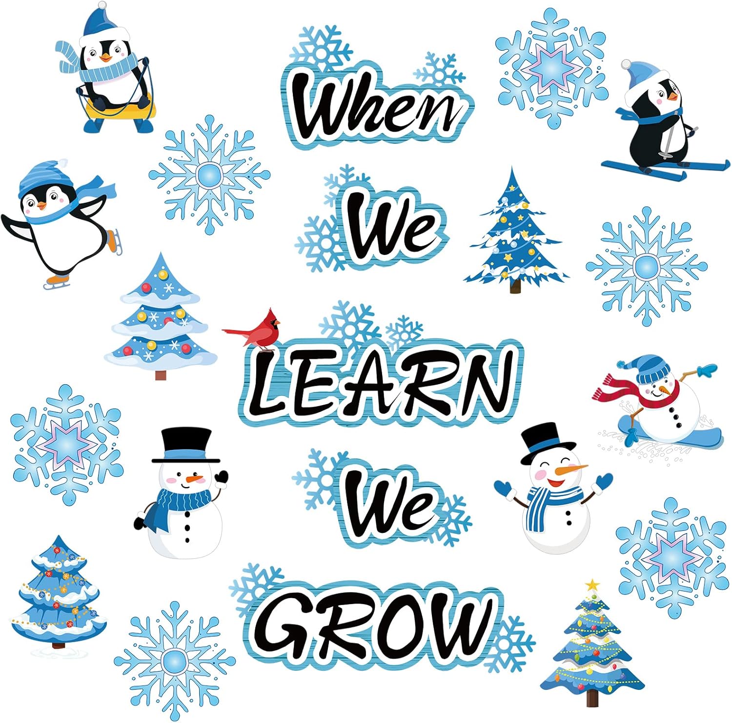 Amazon.com: 58 Pcs Winter Cutouts Classroom Bulletin Board Decoration ...
