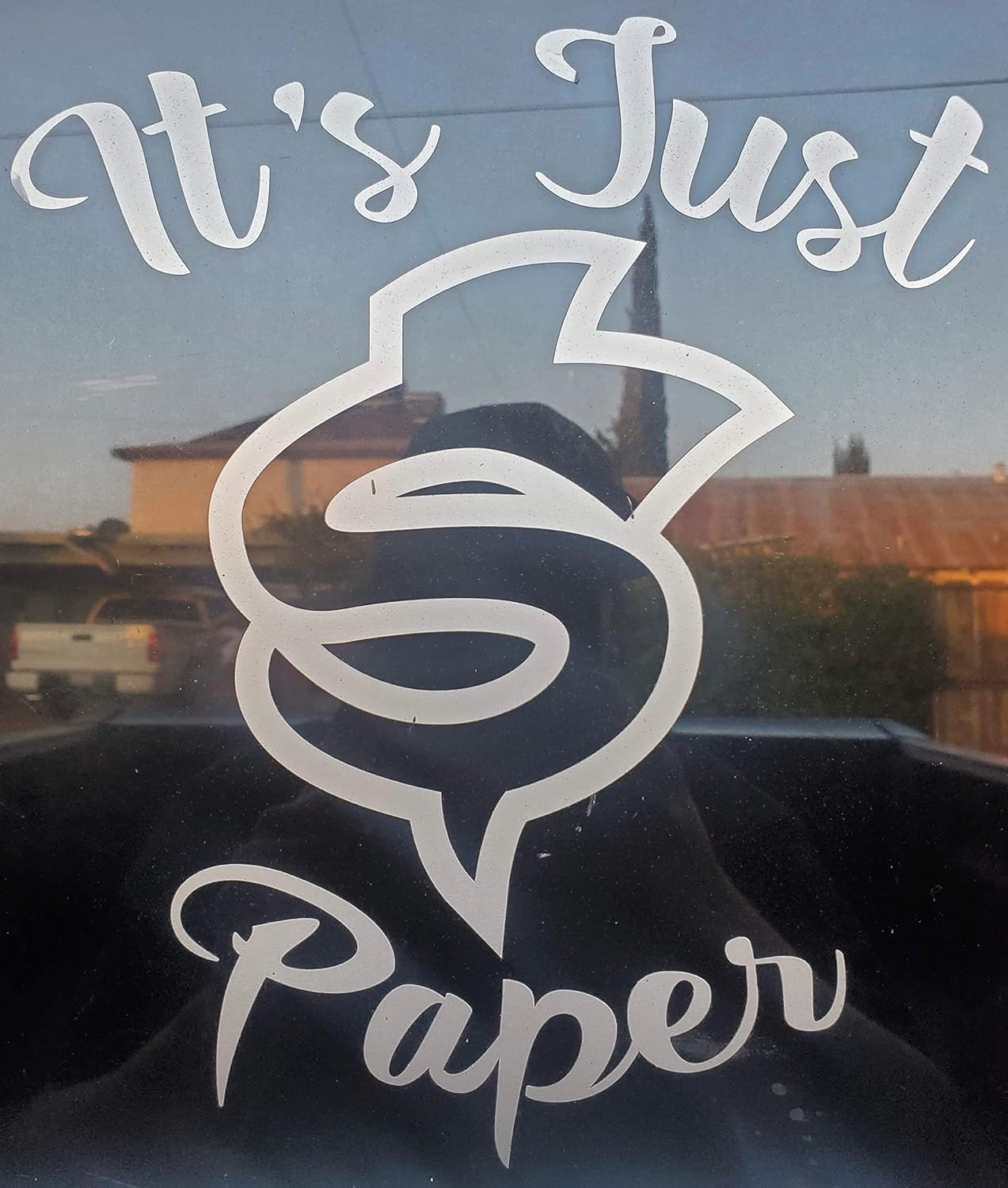 Amazon.com: It's just Paper Decal Sticker (8 inches, Silver) : Automotive