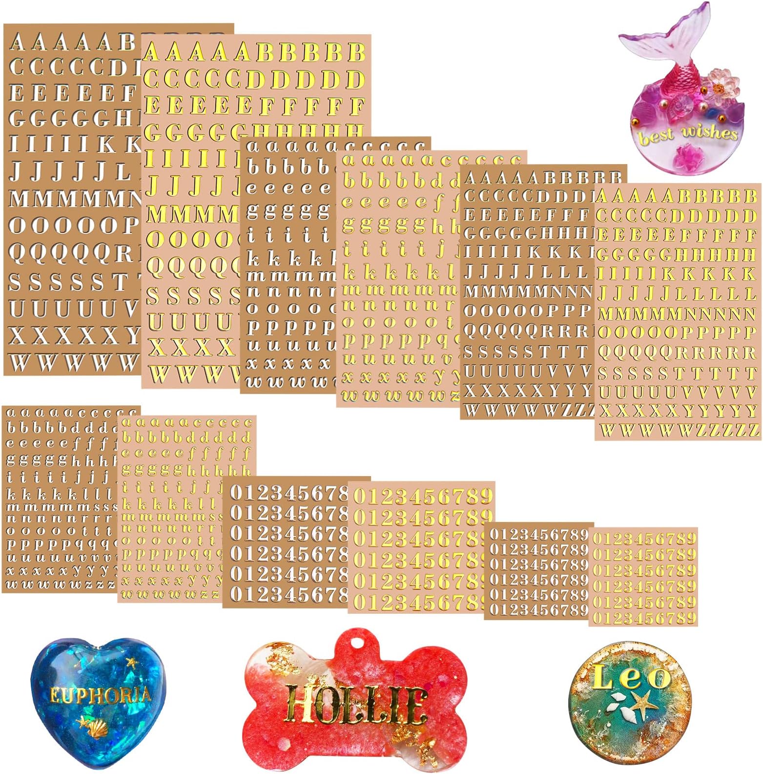 Amazon.com: 12 Sheets Mini Numbers Stickers Small Letter Stickers ...