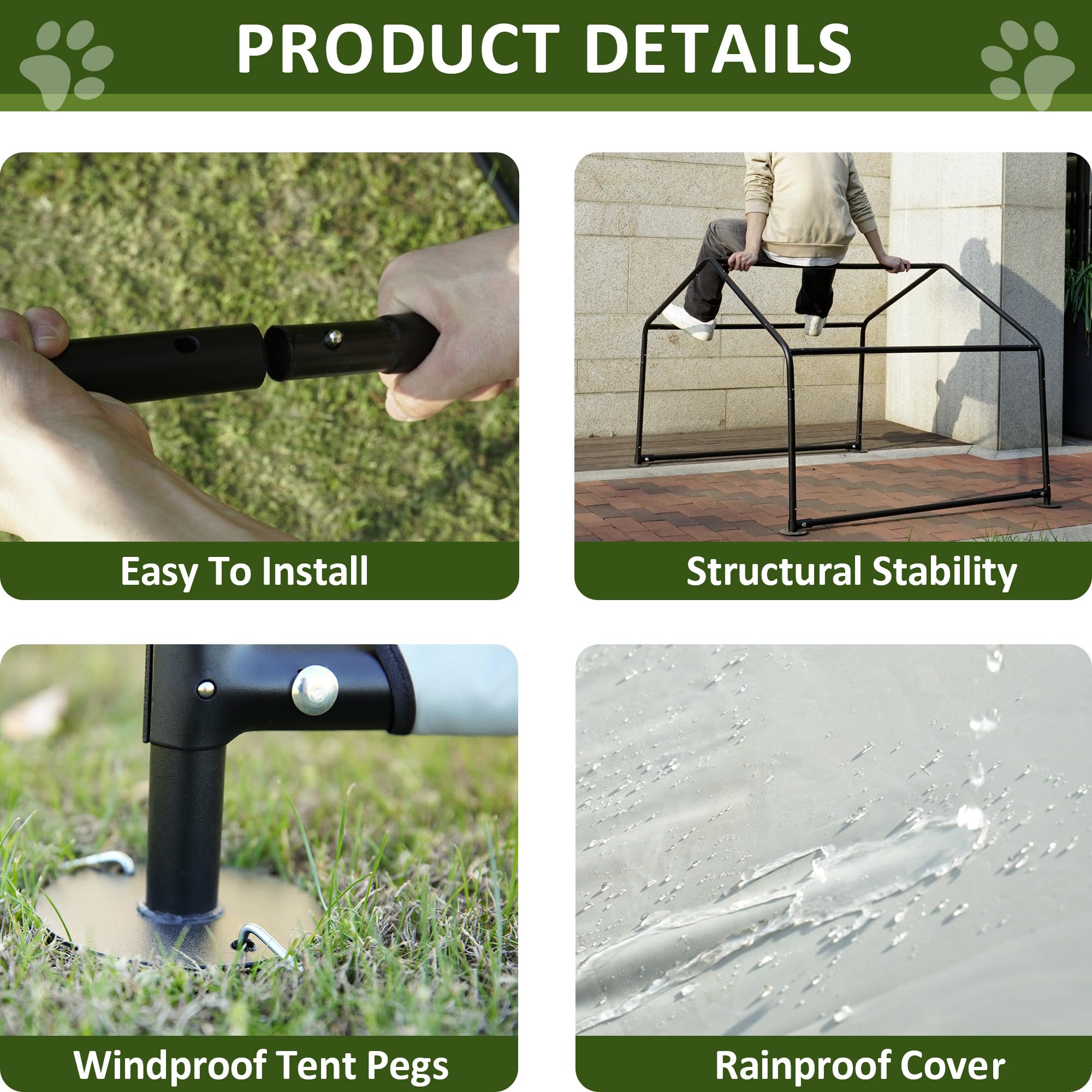 Snapklik.com : Beimo Dog Shade Shelter Outdoor Dark Green Tent For ...