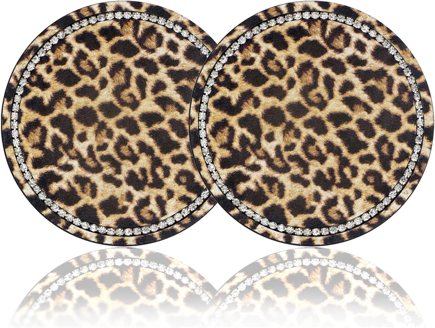 Amazon.com: 4 Pack Car Coasters, 2.75inch Snow Leopard Print Car Cup ...