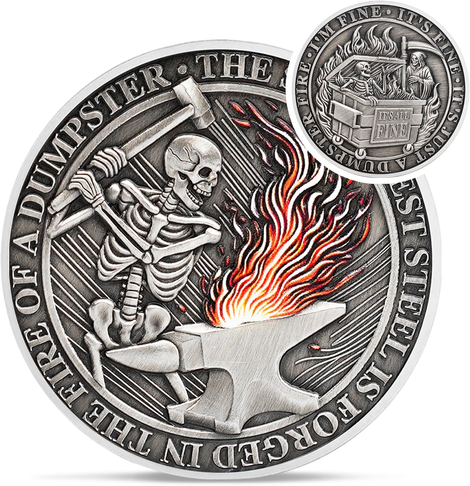 Amazon.com : Delicate Dumpster Fire Coin - Strong Steel Mini Dumpster ...