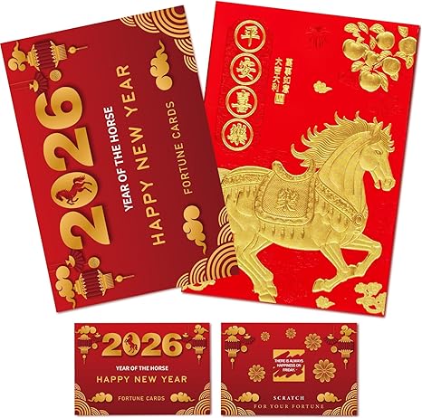 Amazon.com: 30 Count Chinese Lunar New Year 2026 Scratch Off Card Game ...