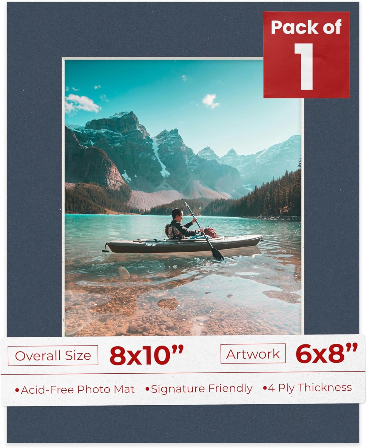 Amazon.com: 6x8 Mat for 8x10 Frame - Precut Mat Board Acid-Free Show ...