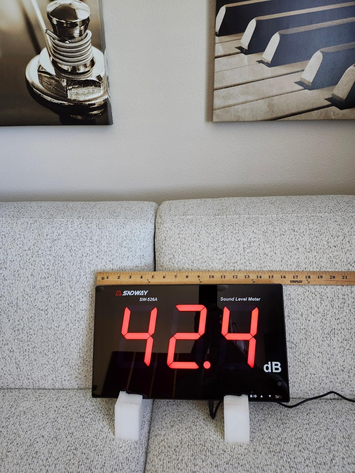 Hilitand Decibel Meter Sound Level Reader 18in LCD Display Classroom ...