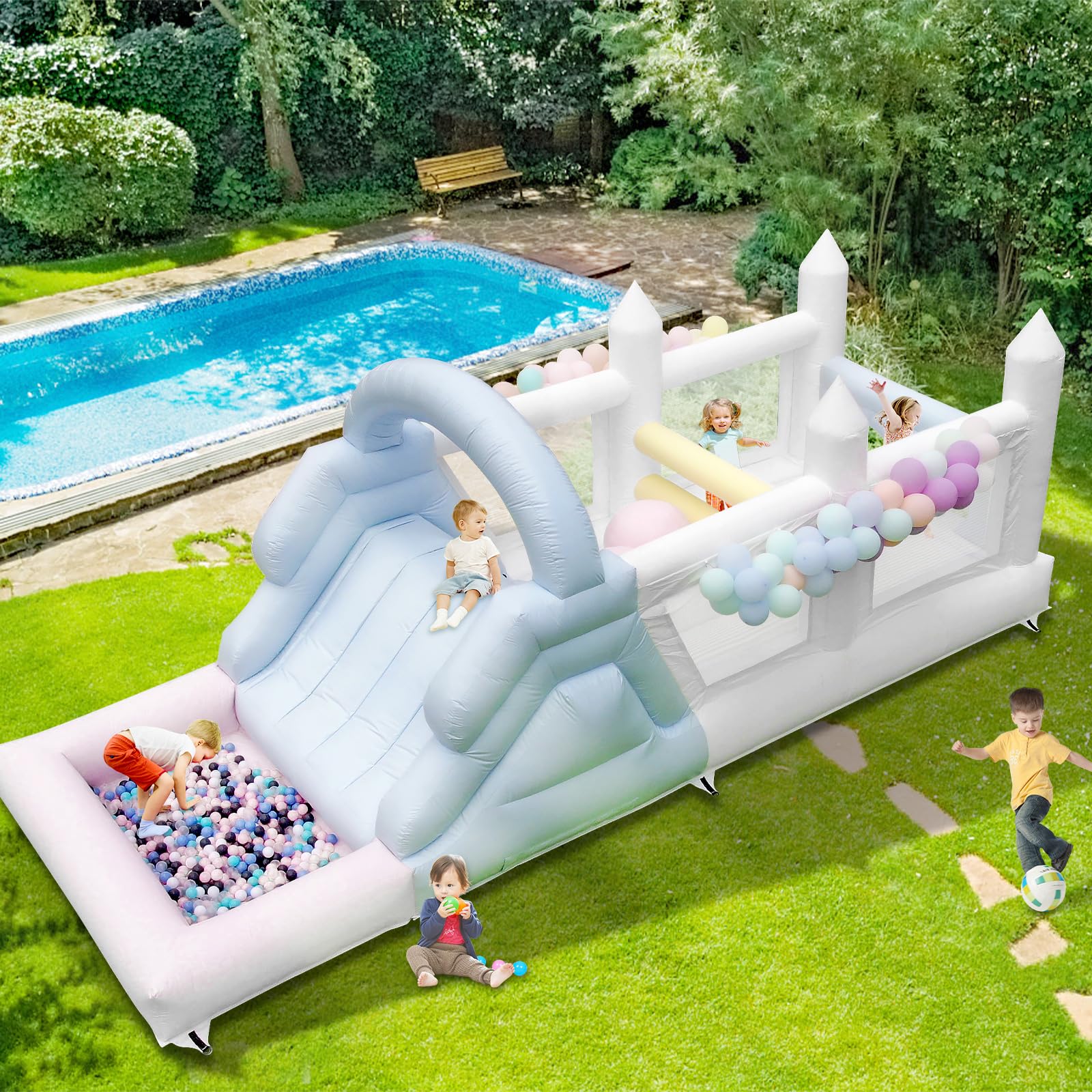 Amazon.com: Inflatable Obstacle Course Bounce House for Kids Adults ...