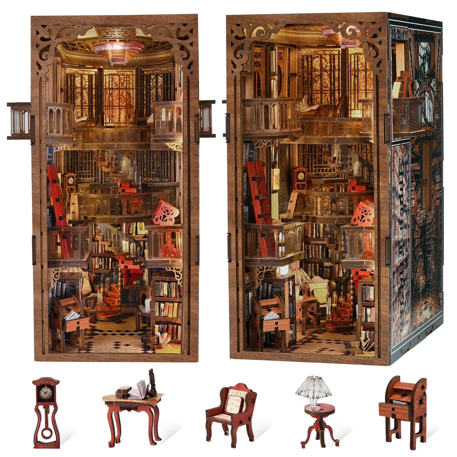 Snapklik.com : MiniCity DIY Book Nook Kit For Adults, 3D Wooden Puzzle ...