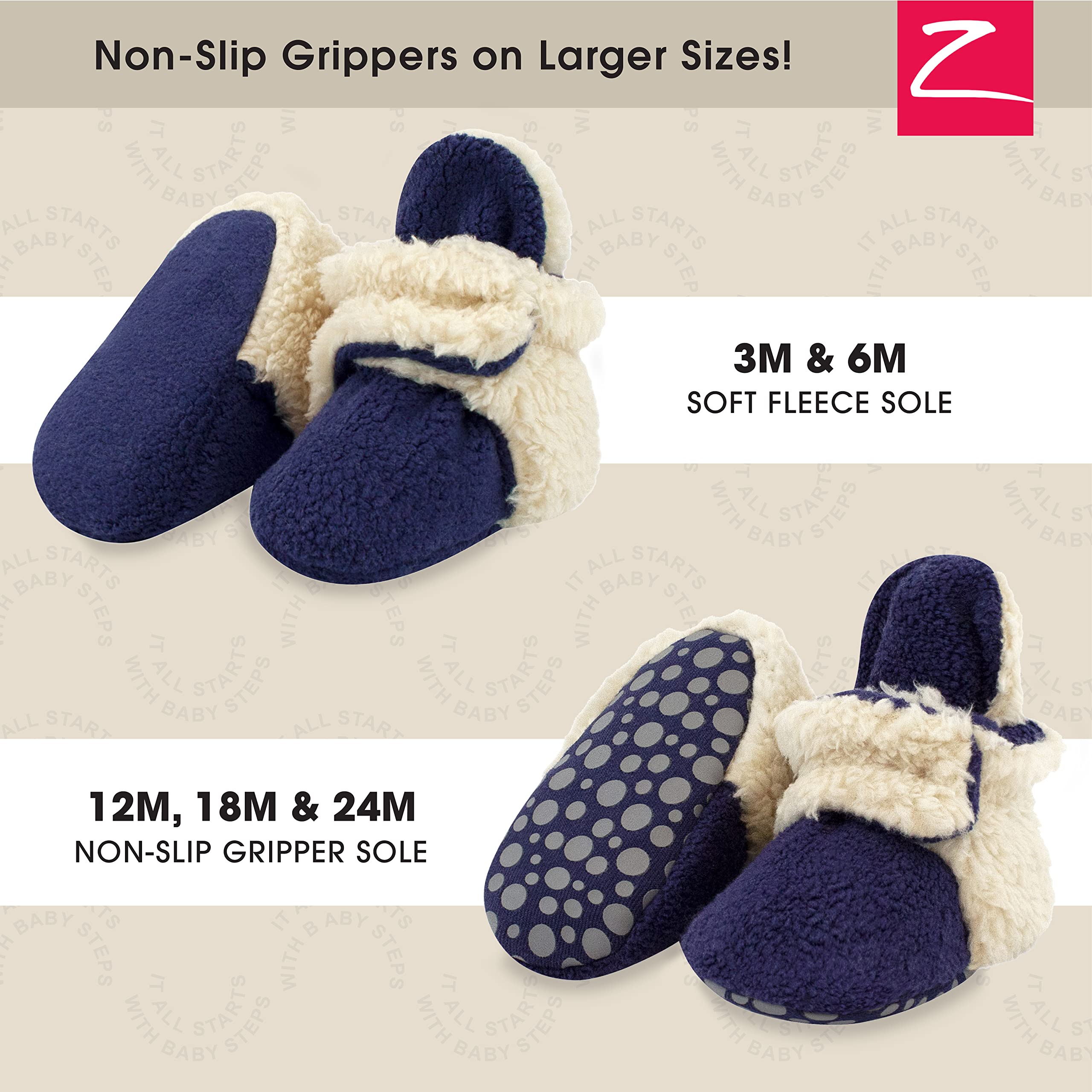 Snapklik.com : Zutano Cozie Fleece Baby Booties