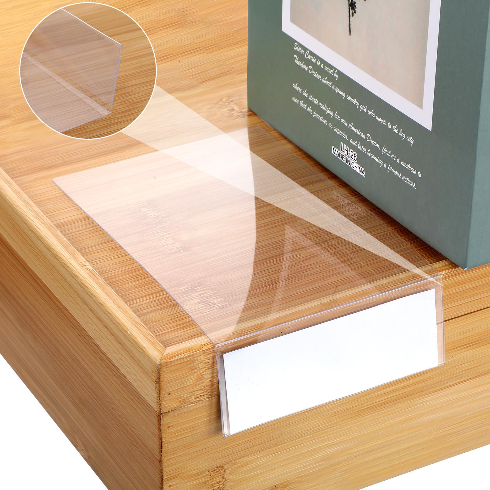 Snapklik.com : 50 Pcs Library Shelf Label Holders 6 X 4 Inch Moveable ...