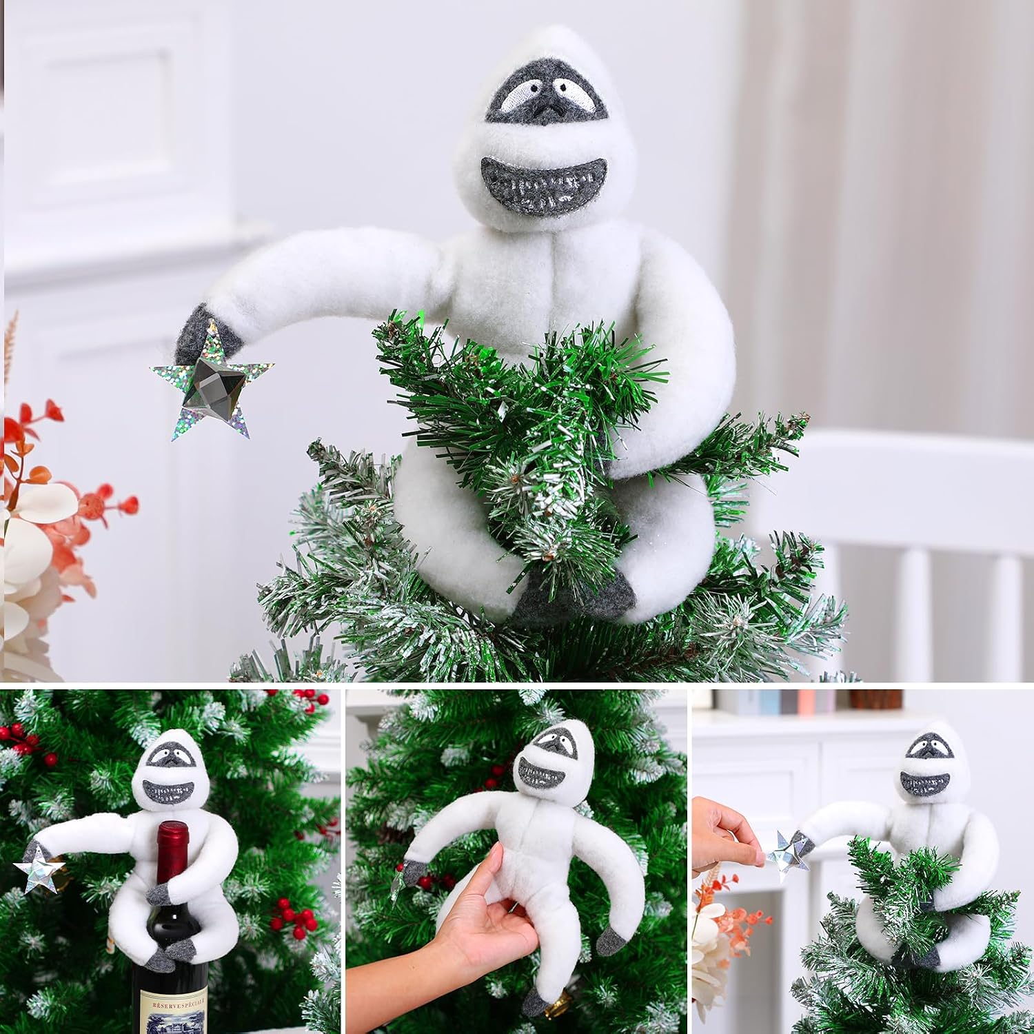 Amazon.com: Christmas Tree Topper Abominable Snow Monster Ornament ...