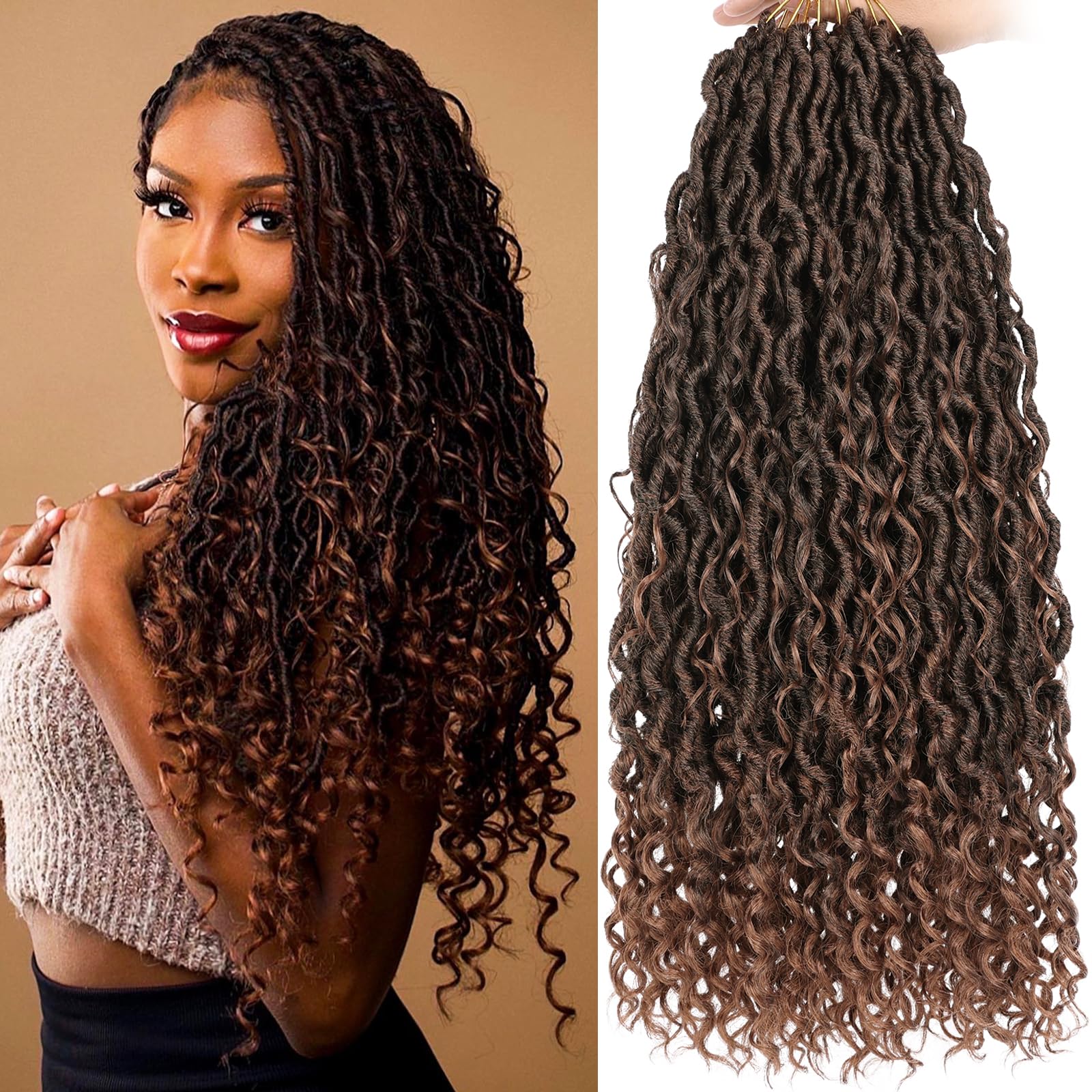 Amazon.com : COOKOO Soft New Faux Locs Crochet Hair 18 Inch Ombre ...