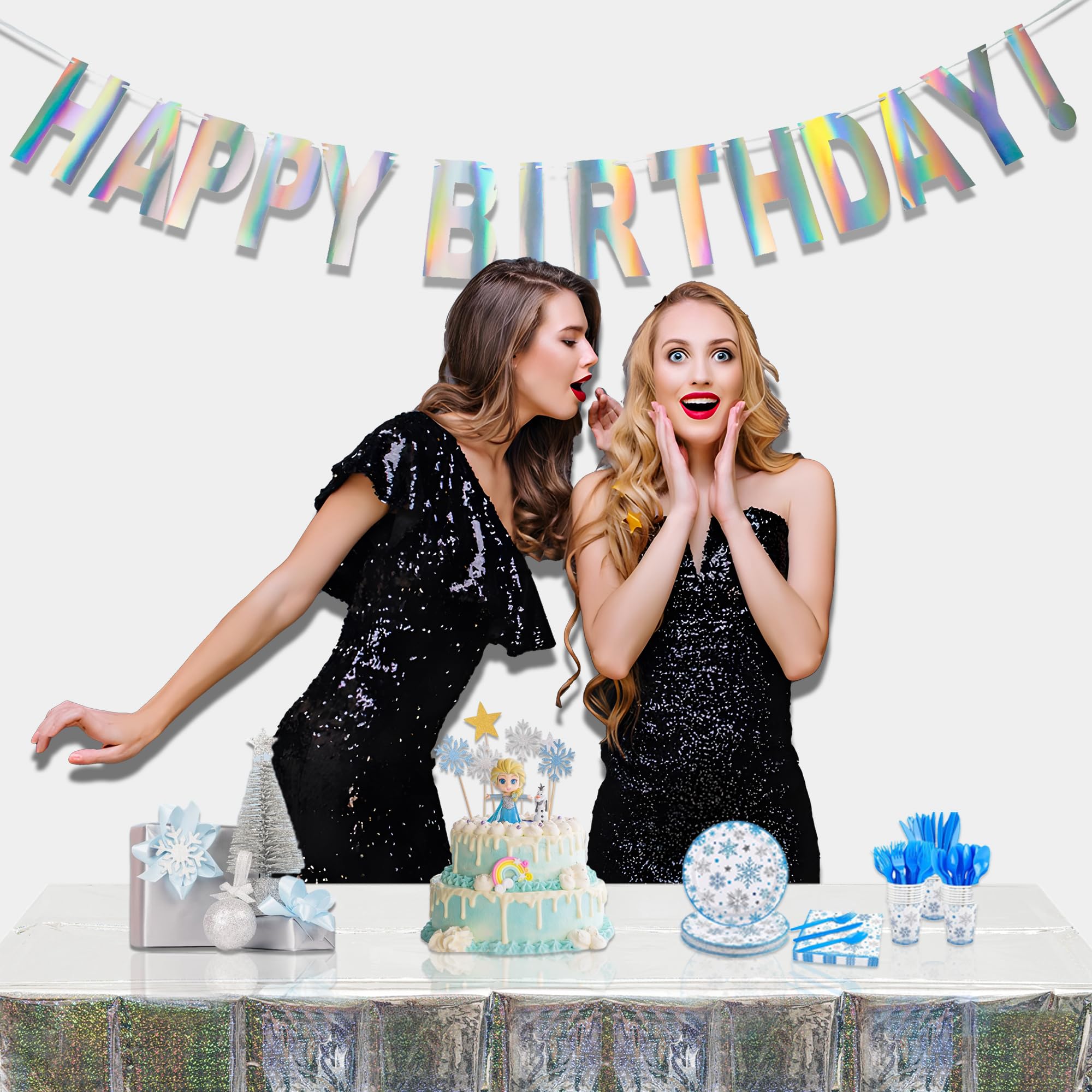 Snapklik.com : Holographic Happy Birthdays Banner - Pre-Strung No DIY ...