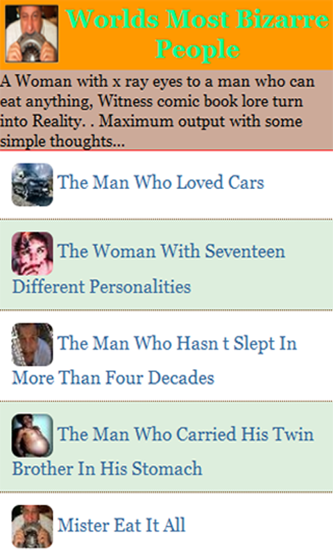 Worlds Most Bizarre People - App on Amazon Appstore