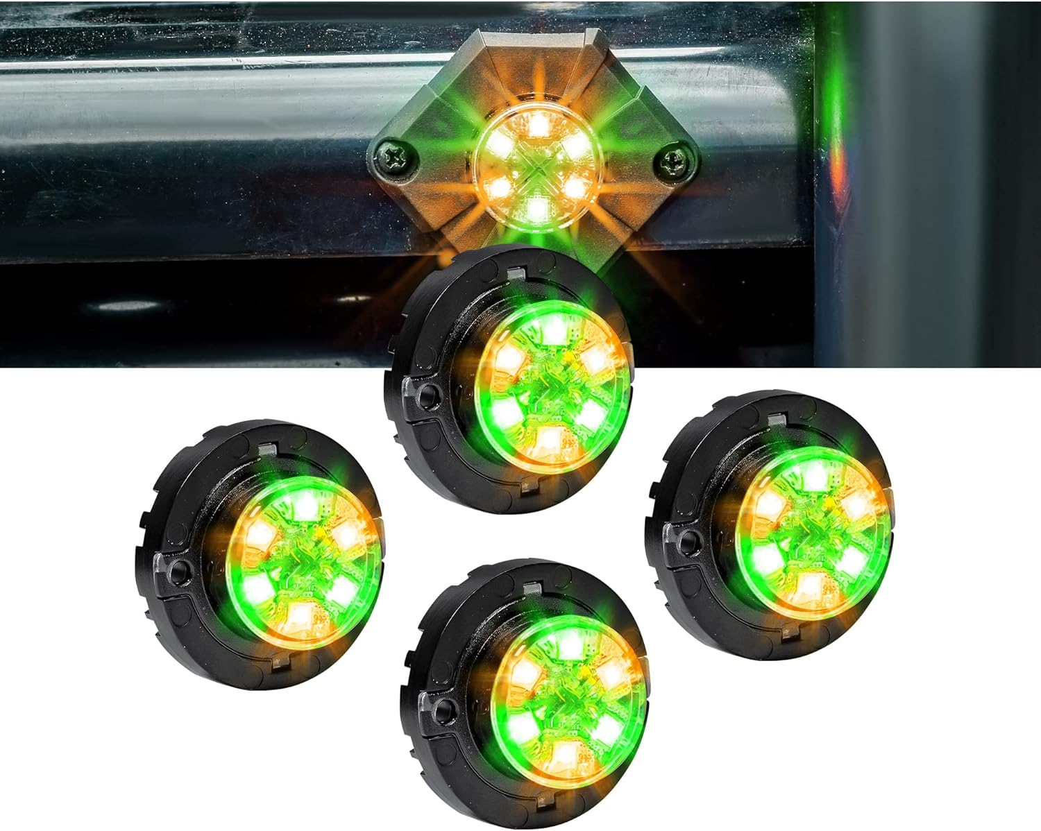 Amazon.com: 4pc SnakeEye III AMBER GREEN LED Hideaway Strobe Light [SAE ...