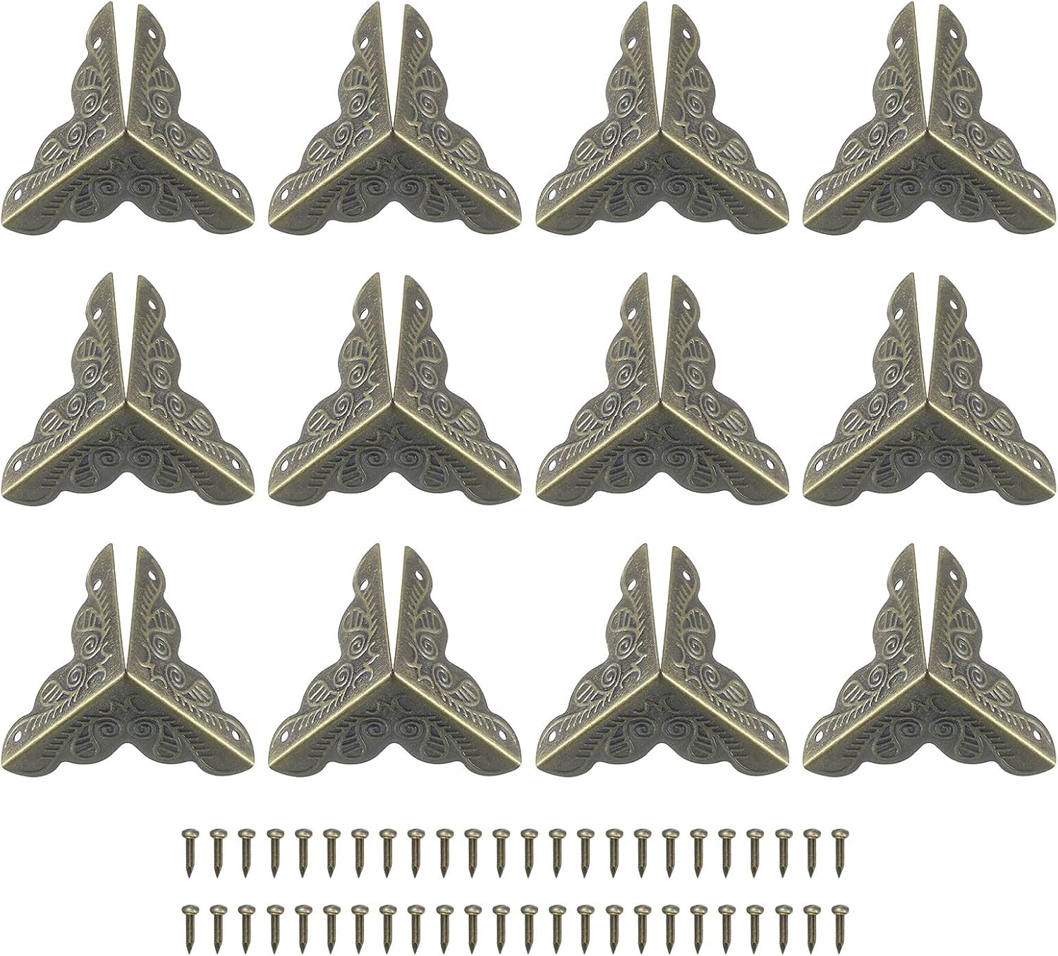 Amazon.com : uxcell 48 Pcs Metal Box Corner Protectors 1"x1" Corner ...