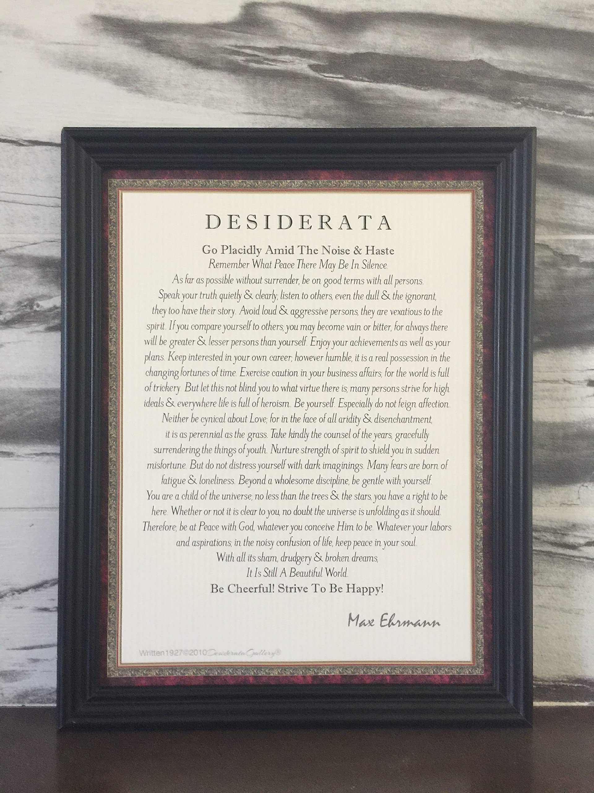 Solid Wood Framed Desiderata Poem by Max Ehrmann Traditional Design ...
