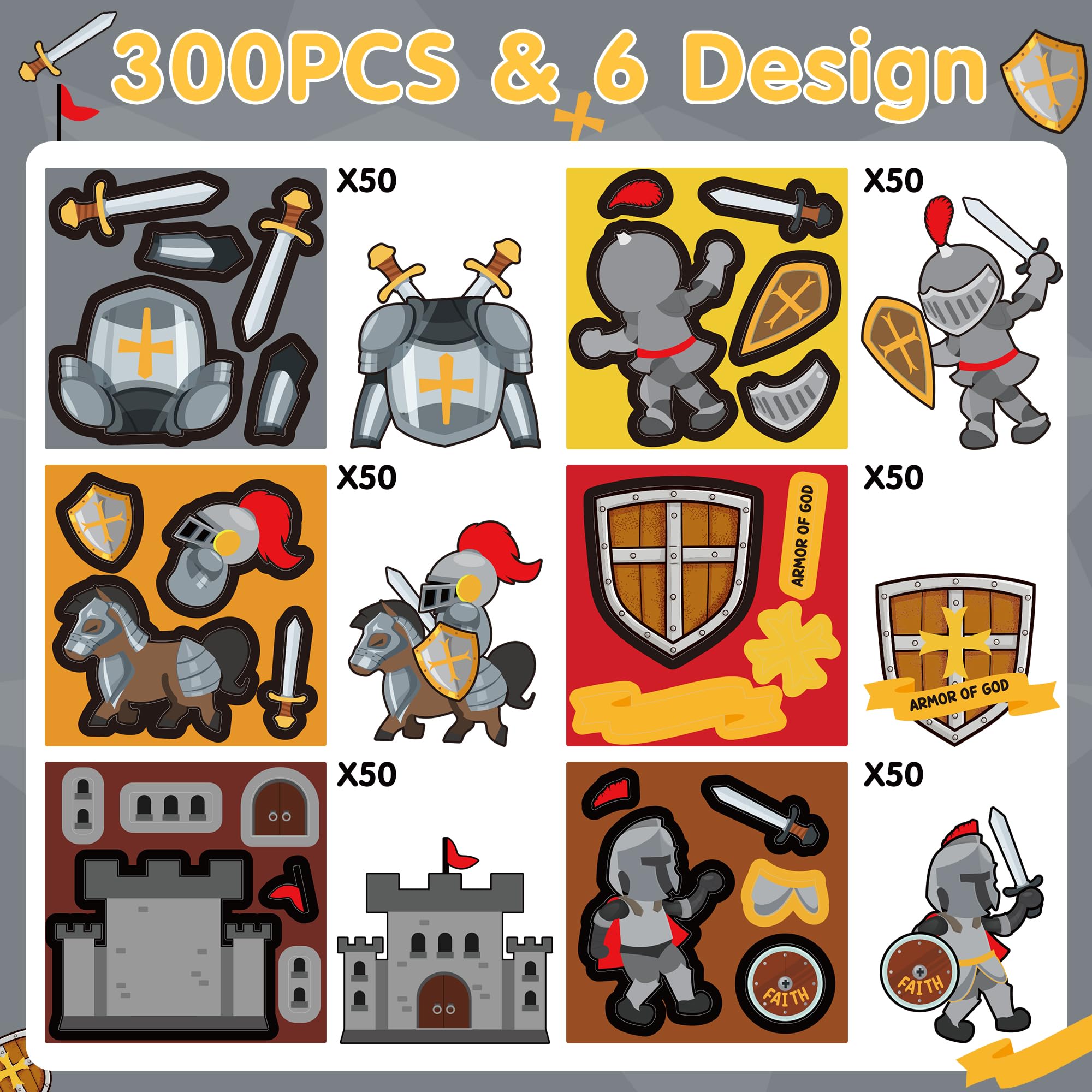 Snapklik.com : 300pcs Armor Of God Scene DIY Sticker Roll, Make Your ...