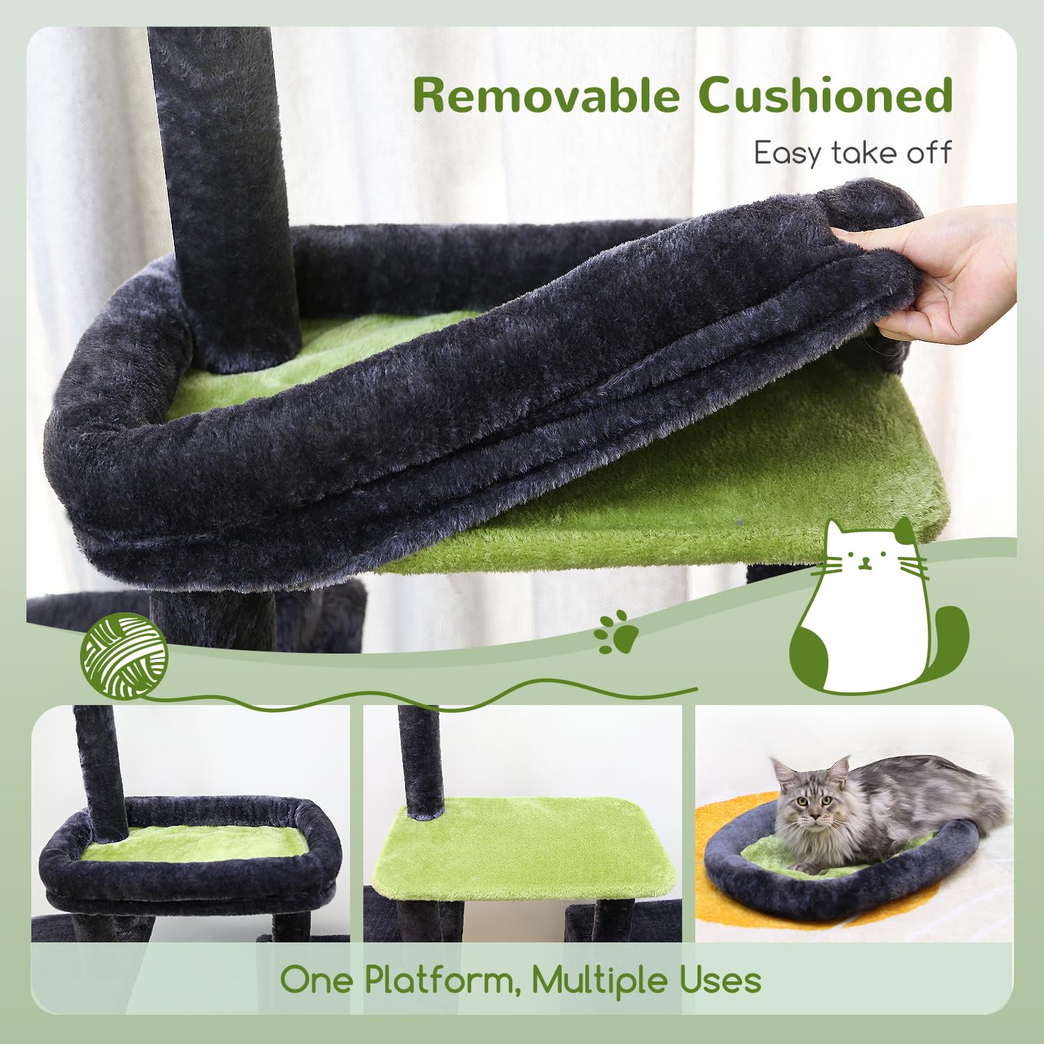 Snapklik.com : Globlazer F50 Cat Tree Tower For Large Indoor Cats, 50 ...