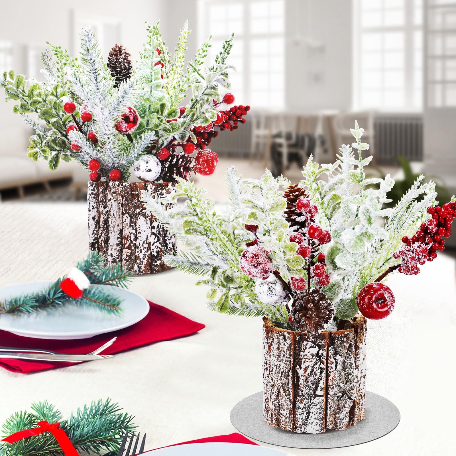 Amazon.com: 2 Pack Christmas Table Decorations, 14 Inch Christmas ...