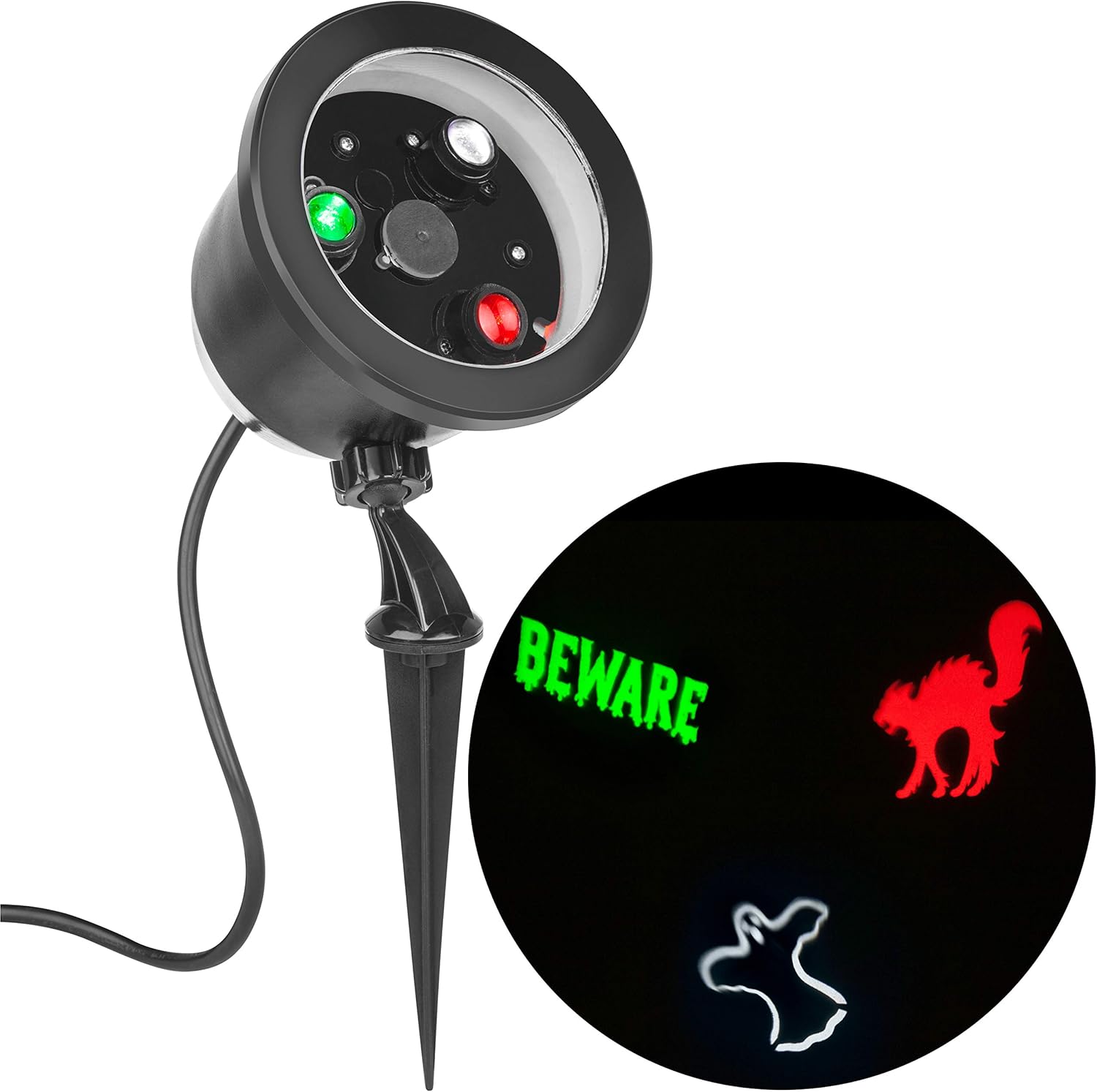 Amazon.com: Gemmy LightShow Projection-Spinning-Cat/Ghost/Beware (OWG ...
