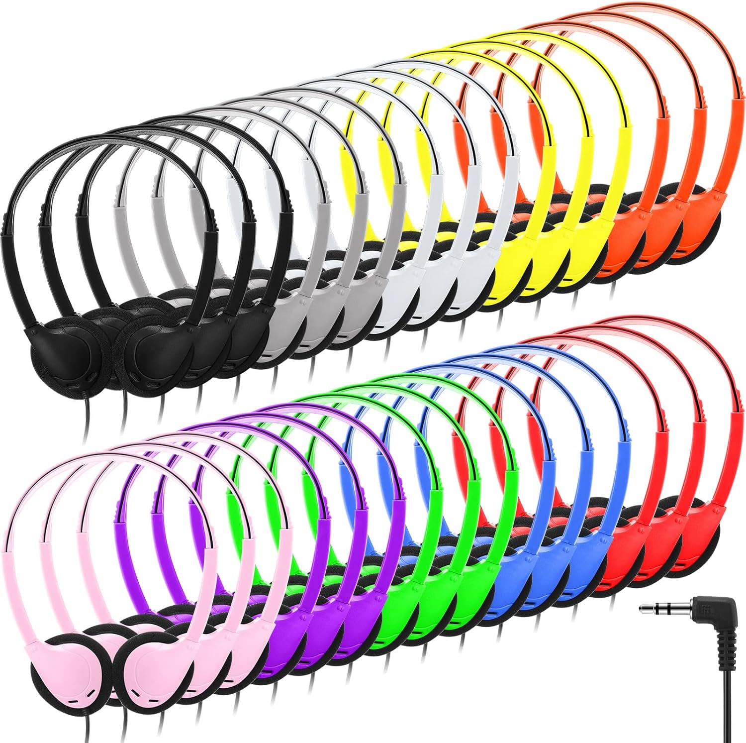 Kingdder Headphones Earphones Bulk Multi Color over Ear Headset with 3 ...