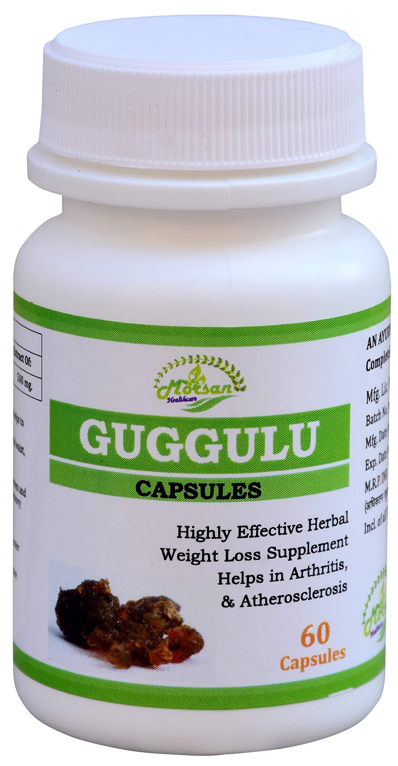 Buy Morsan's Guggulu (Commiphora mukul) Capsules, Pack of 60 x 500 mg ...