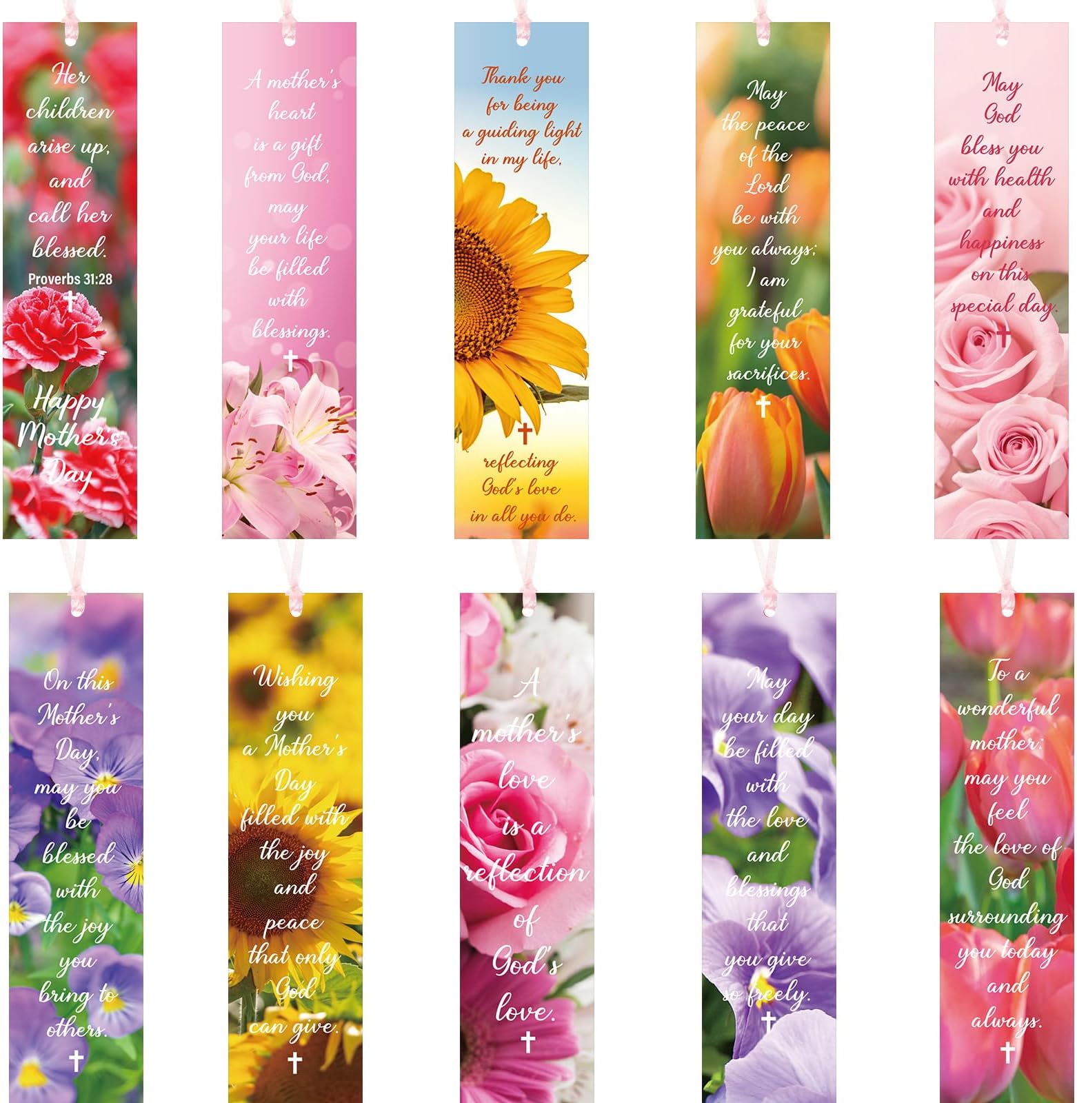 Amazon.com: Skyygemm 100 Pcs Happy Mother's Day Bible Verses Bookmarks Bulk Inspirational ...