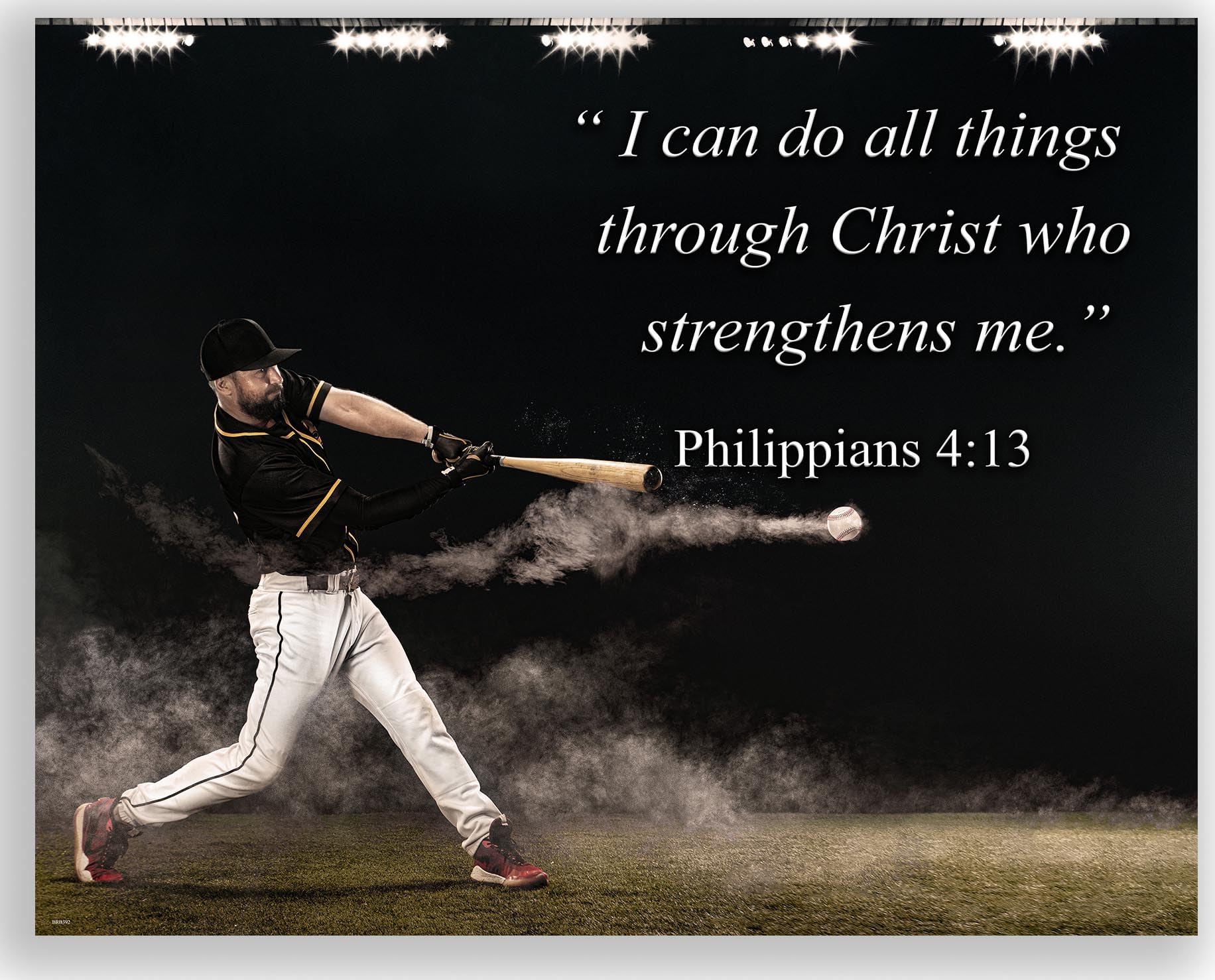Amazon.com: Inspirational Wall Art Co. - Philippians 4:13 - Baseball ...
