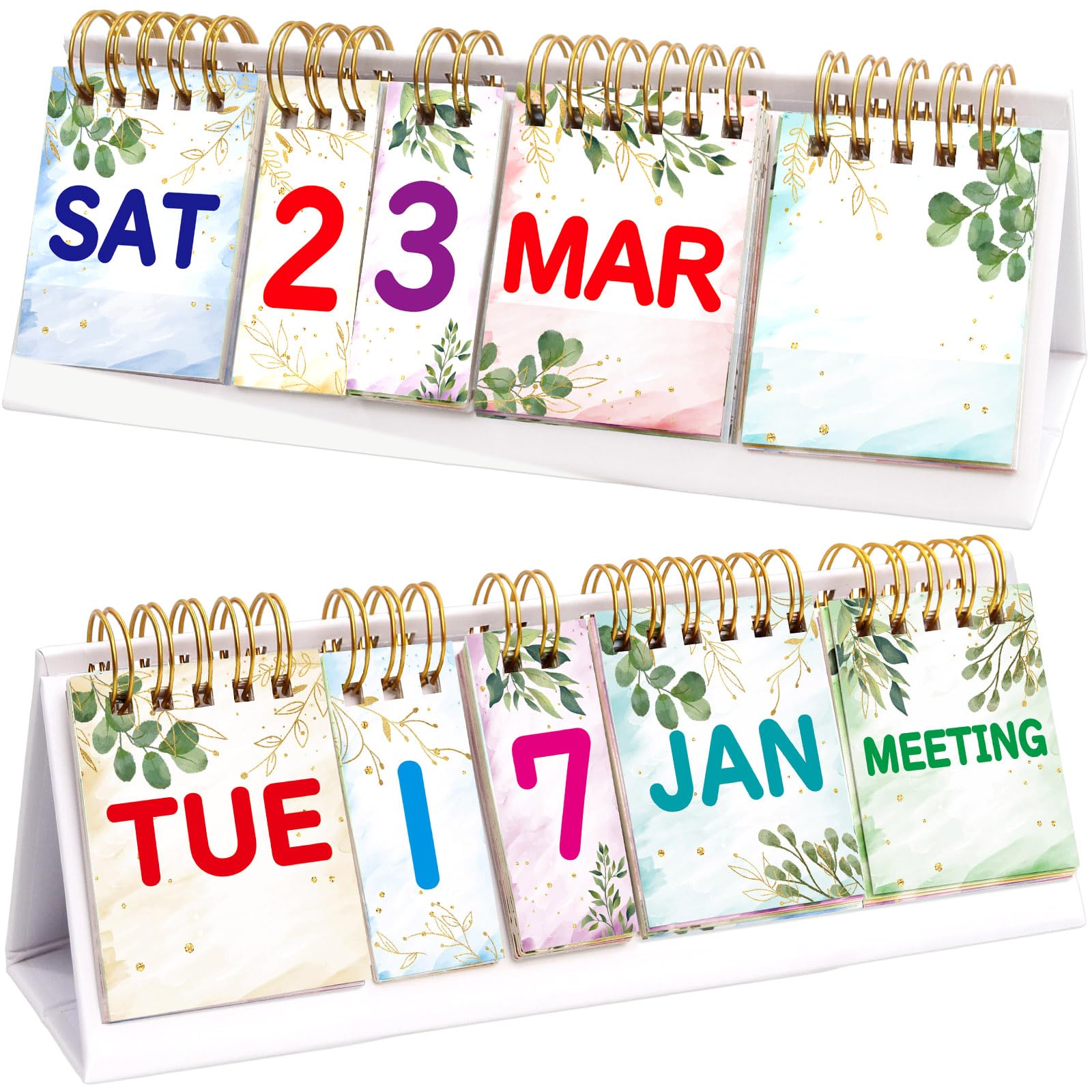 Amazon.com : Perpetual Calendar Flip Desktop Boho Calendar with Day ...