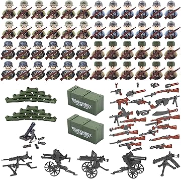 Amazon.com: CYSNATU WW2 Building Set Action Figures Army Combat Playset ...