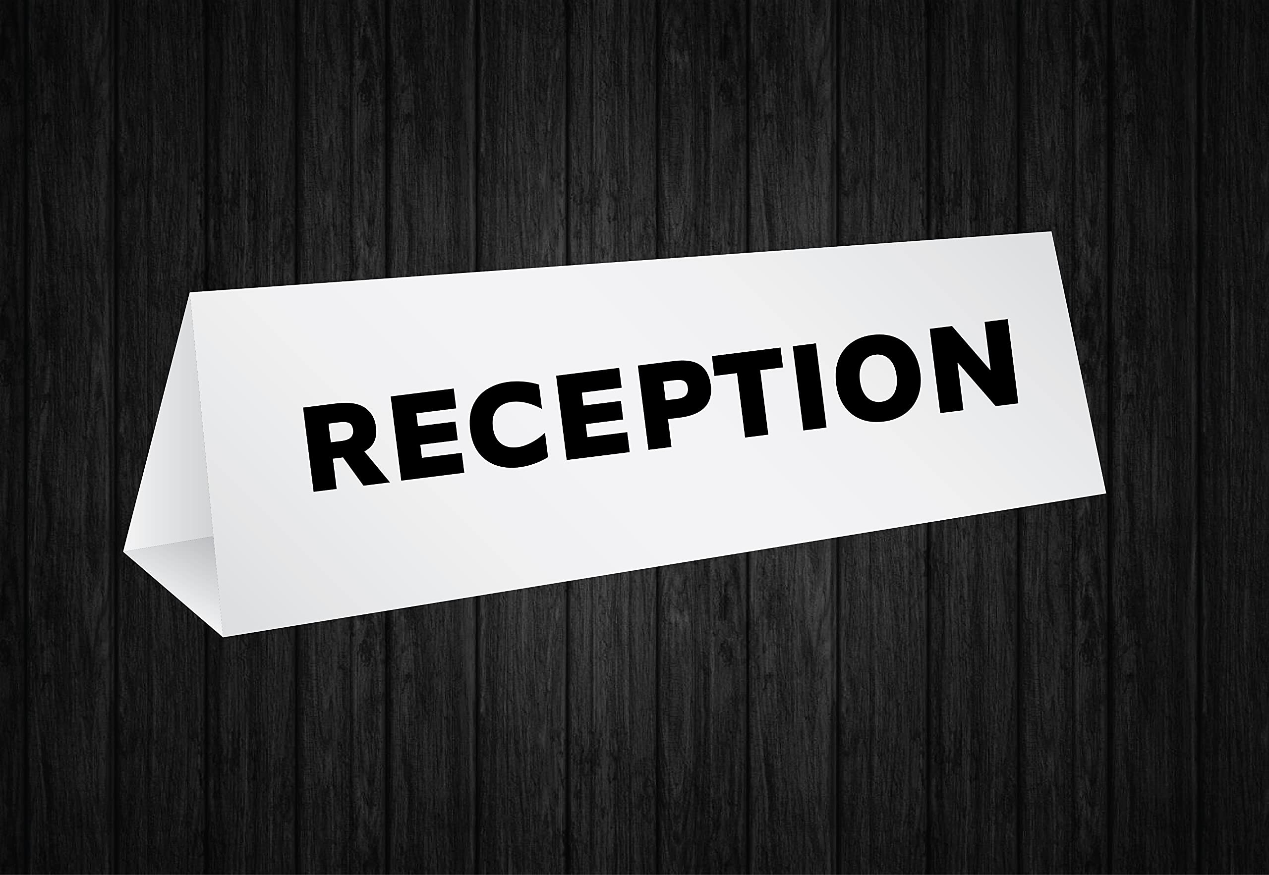 Buy SIGNOOGLE® Reception V Shaped Laminated Acrylic Glass Table Top ...