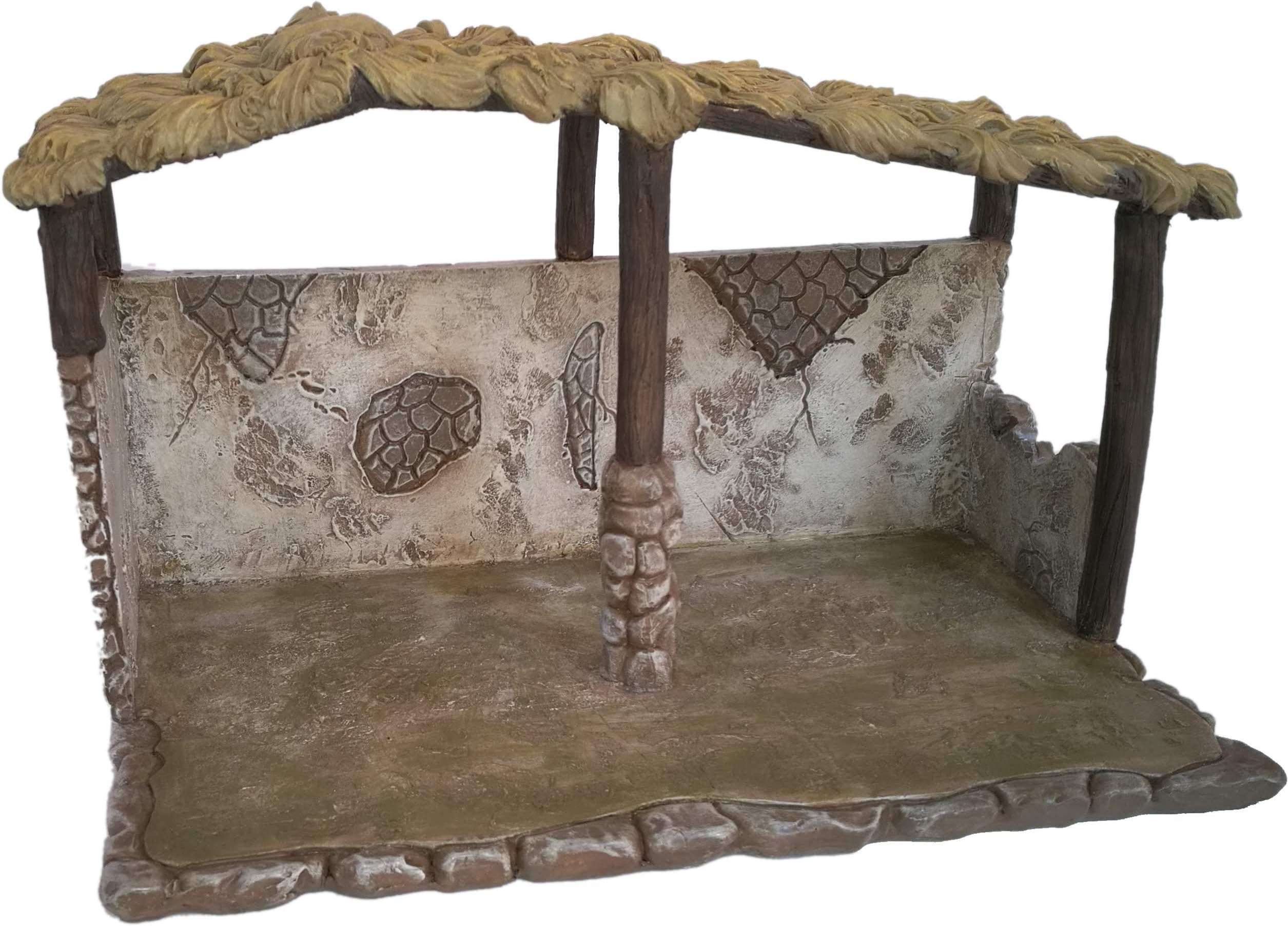 Amazon.com: Village Nativity Tabletop Wooden Stable Creche for ...