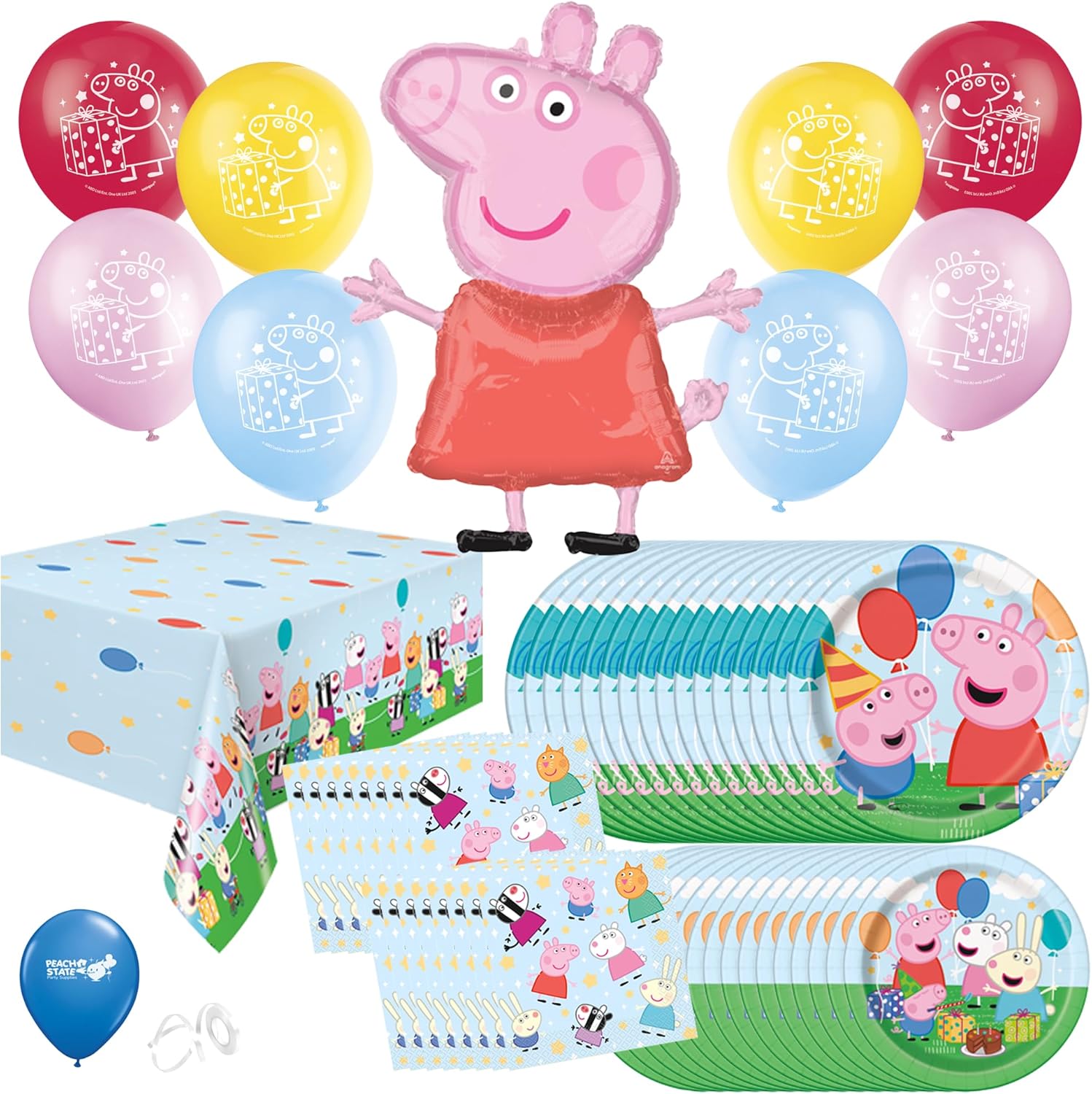 Amazon.com: Peppa Pig Birthday Party Supplies Bundle | Peppa Pig Plates ...