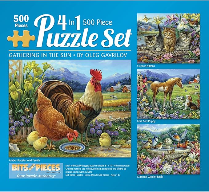 Amazon.com: Bits and Pieces – 4-in-1 Multipack Jigsaw Puzzles for ...